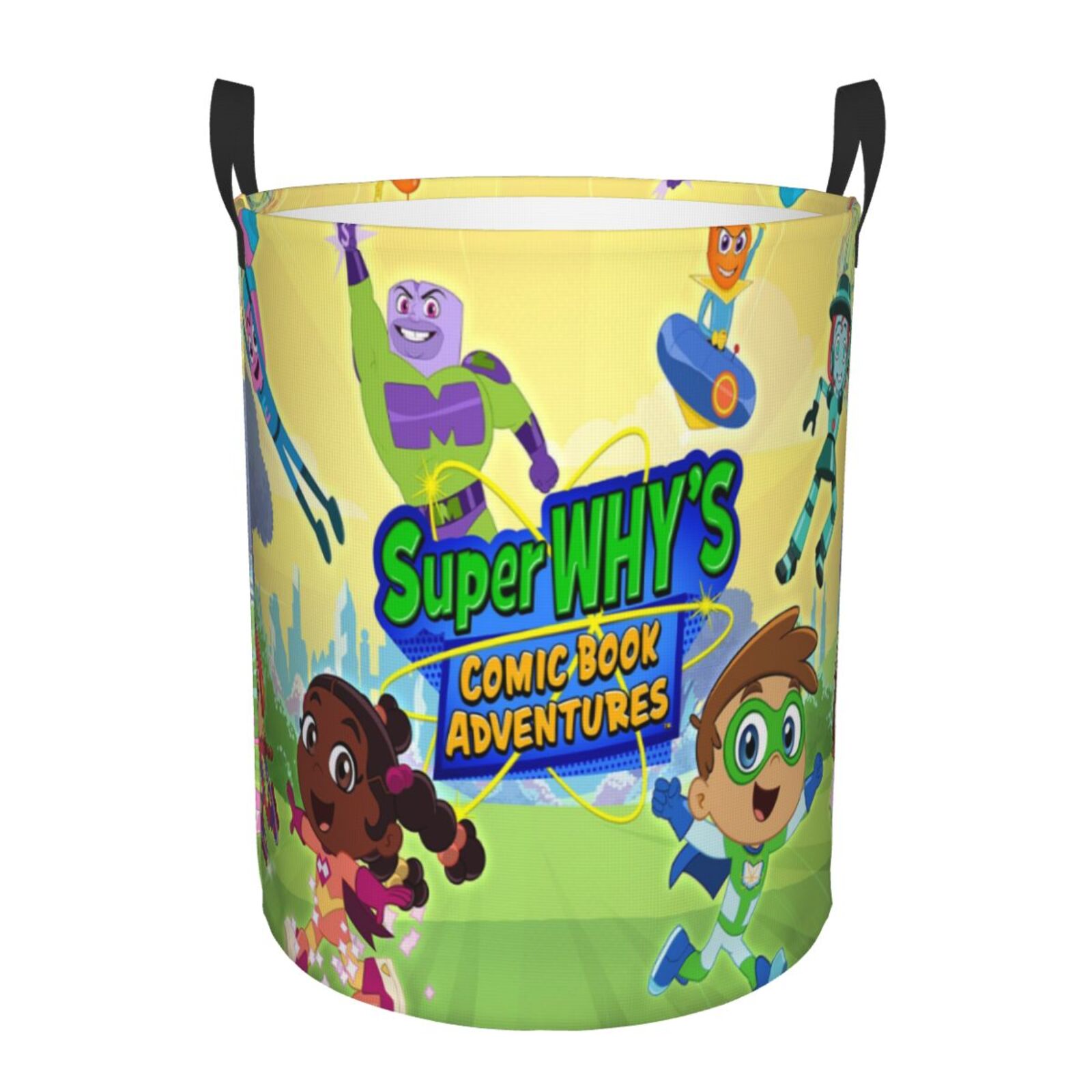 Super Why Large Laundry Hamper Collapsible Laundry Basket With Handles ...