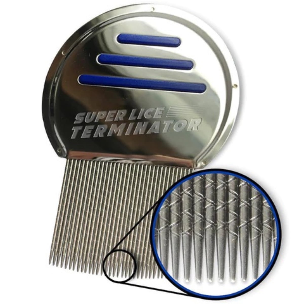 Super Lice Terminator Stainless Steel Lice and Nit Comb, Micro-Grooved ...