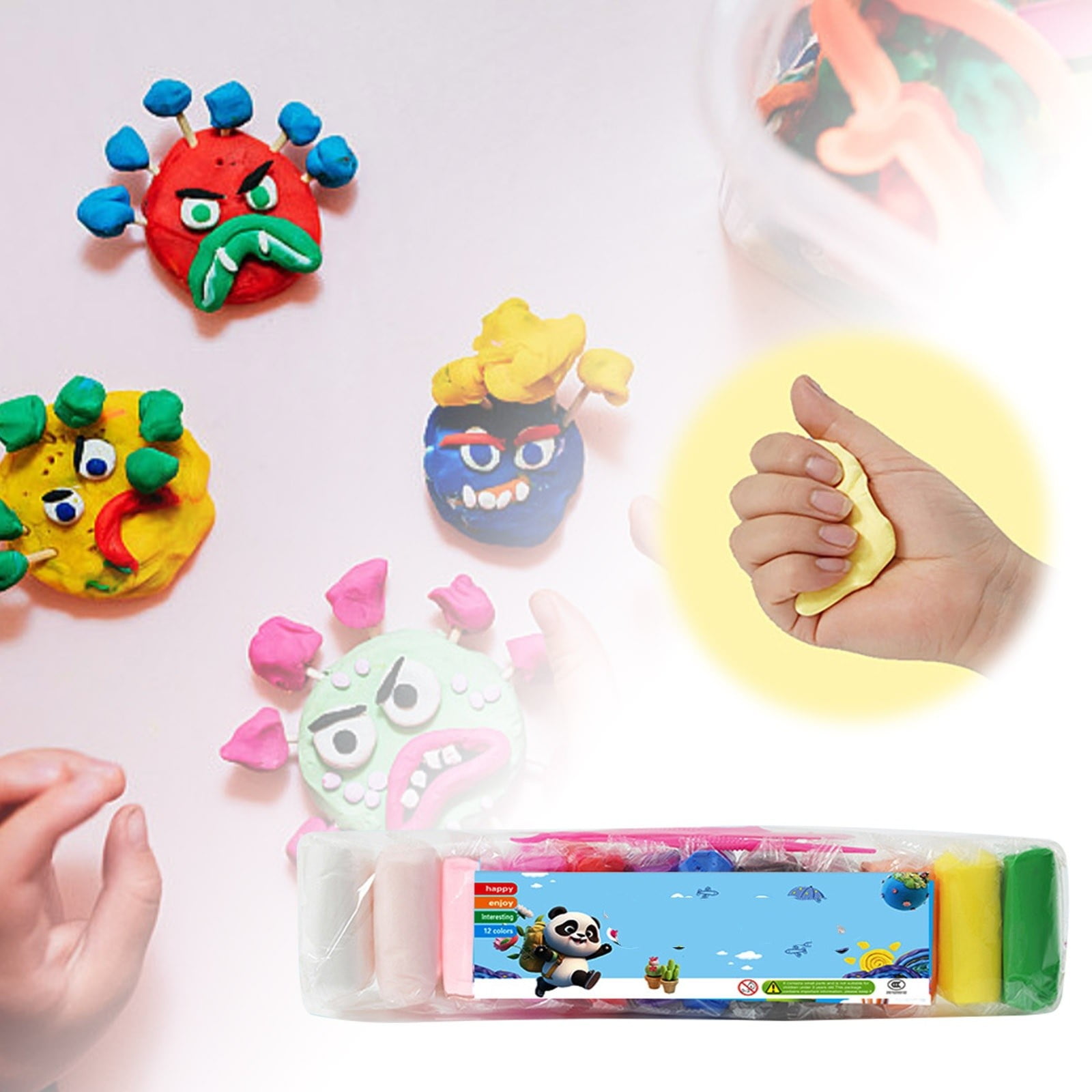 Super Lightweight Modeling Clay Non Toxic Play Dough Kit 12 Colors ...