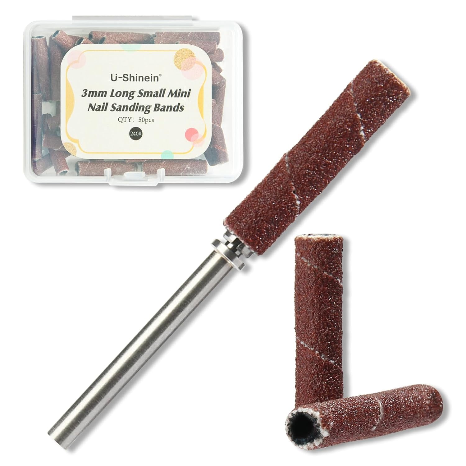 Super Long Nail Drill Bits Small Sanding Bands, 50pcs Small Sanding ...