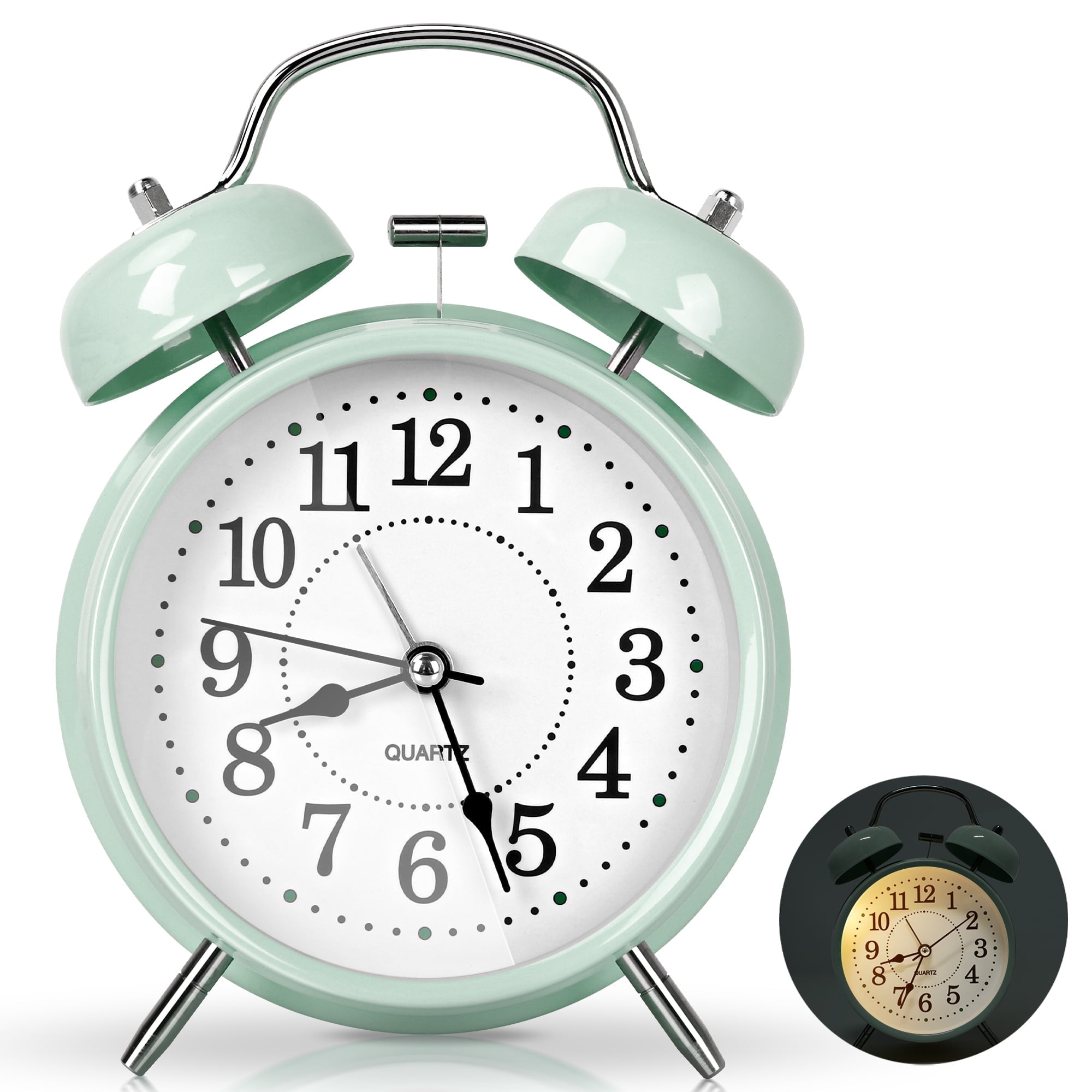 Super Loud Alarm Clock for Heavy Sleepers, 4 inches Twin Bell Alarm Clock with Backlight, Silent ...