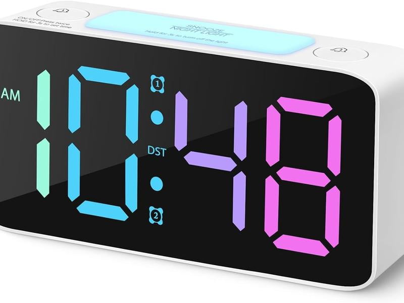 Super Loud Alarm Clock for Heavy Sleepers Adults,Digital Clock with 7 ...