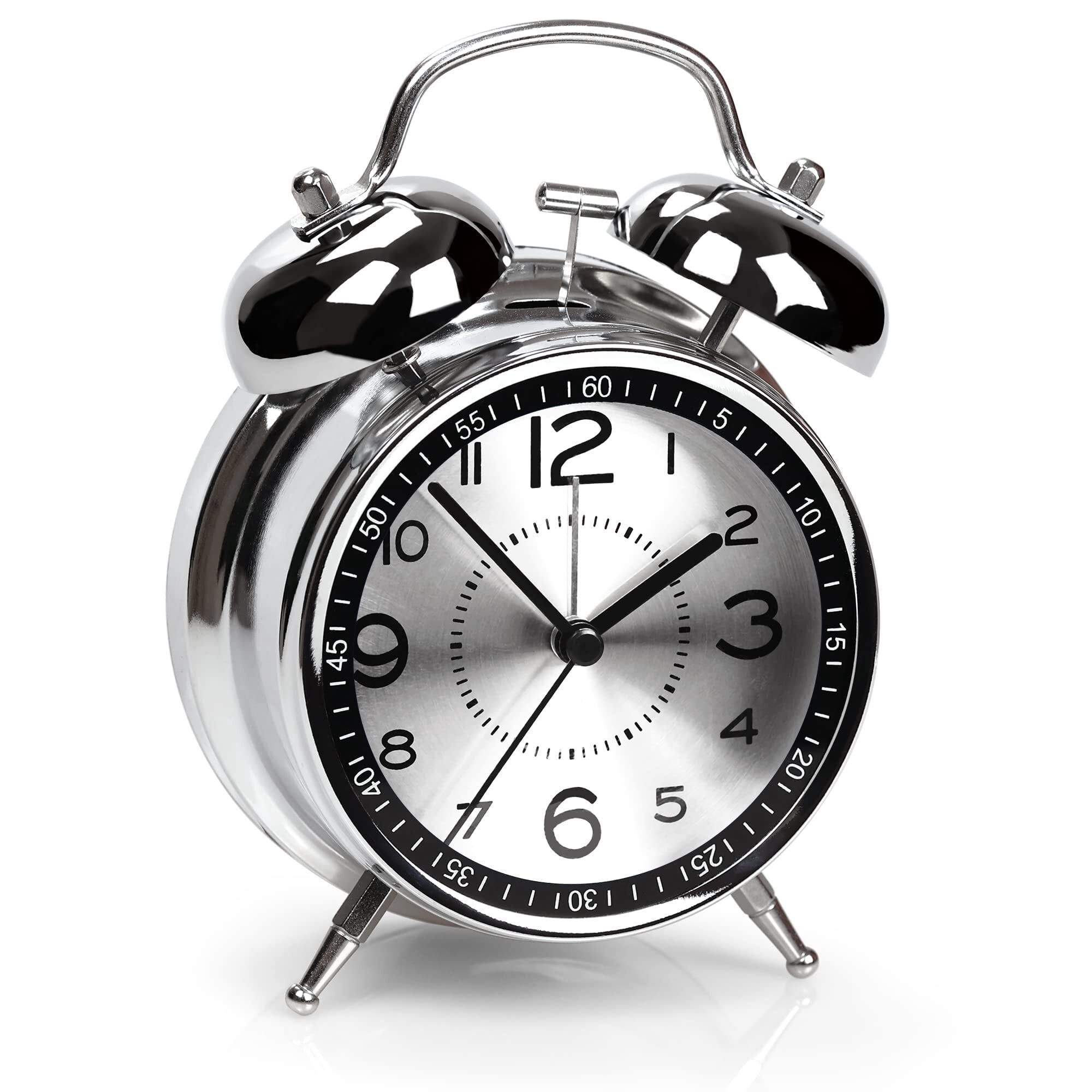 Super Loud Alarm Clock for Heavy Sleepers Adults,Twin Bell Retro 4 Inch ...