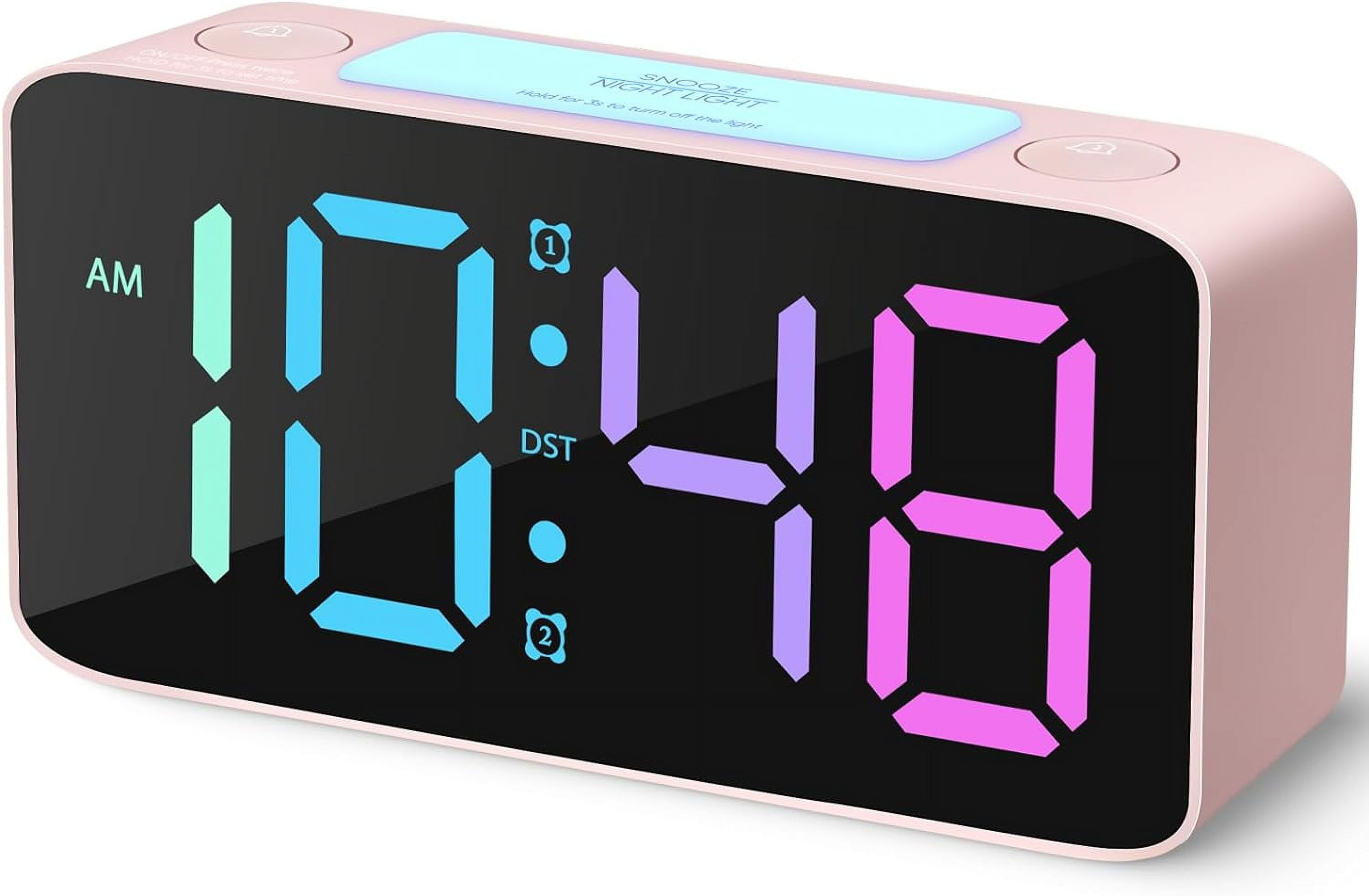 Super Loud Alarm Clock for Heavy Sleepers, Digital with 7 Color Night ...
