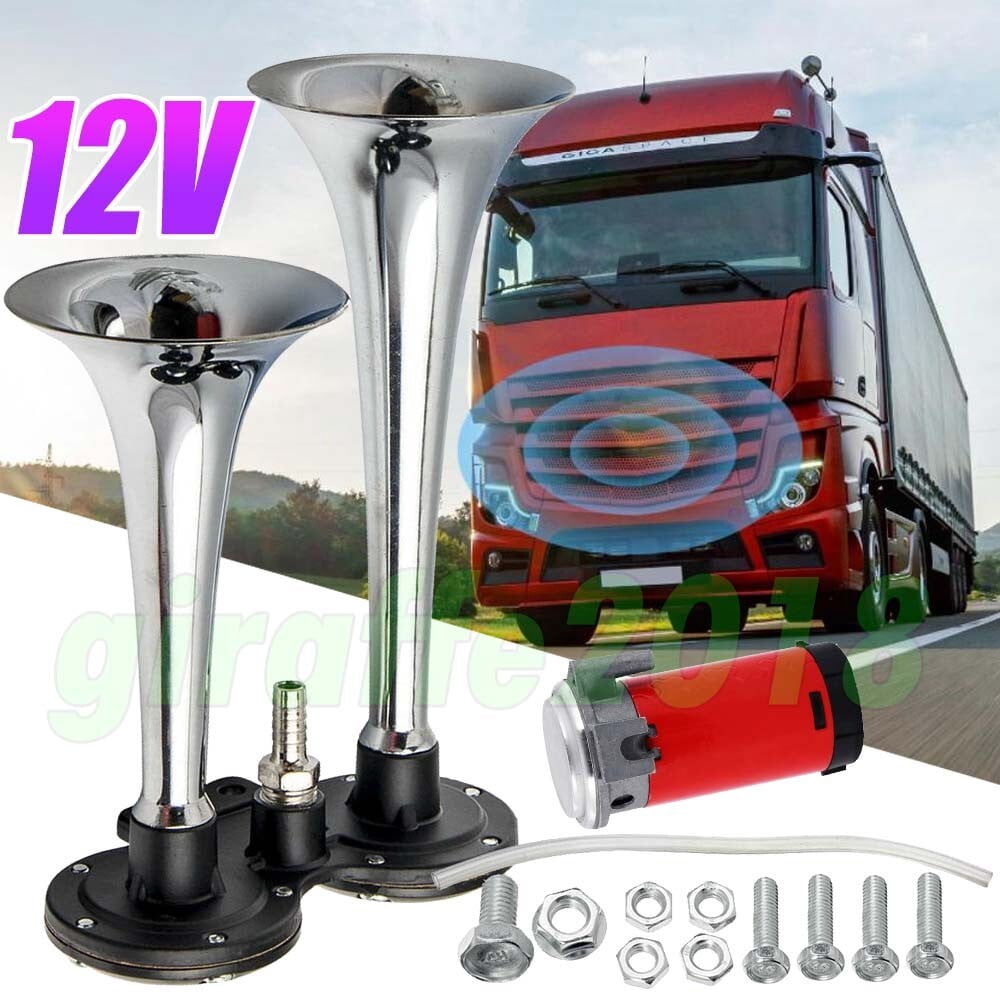 Super Loud Car Electric Horn 1000DB 12V Dual Trumpets Truck Boat Train ...