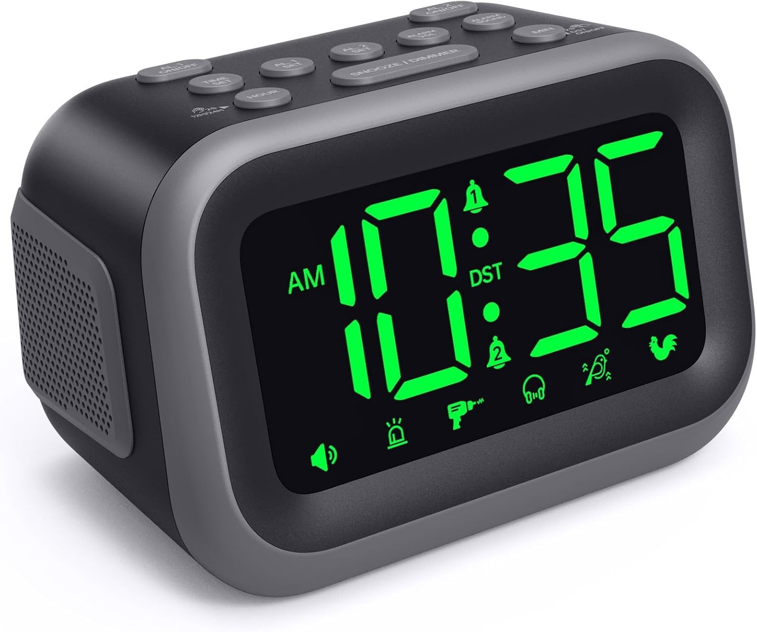 Super Loud Clock for Heavy Sleepers: 115dB Dual Alarms and 6 Sounds for ...