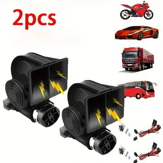 Super Loud Dual Trumpet Train Air Horn - 1/2pcs 12V System Kit - For ...