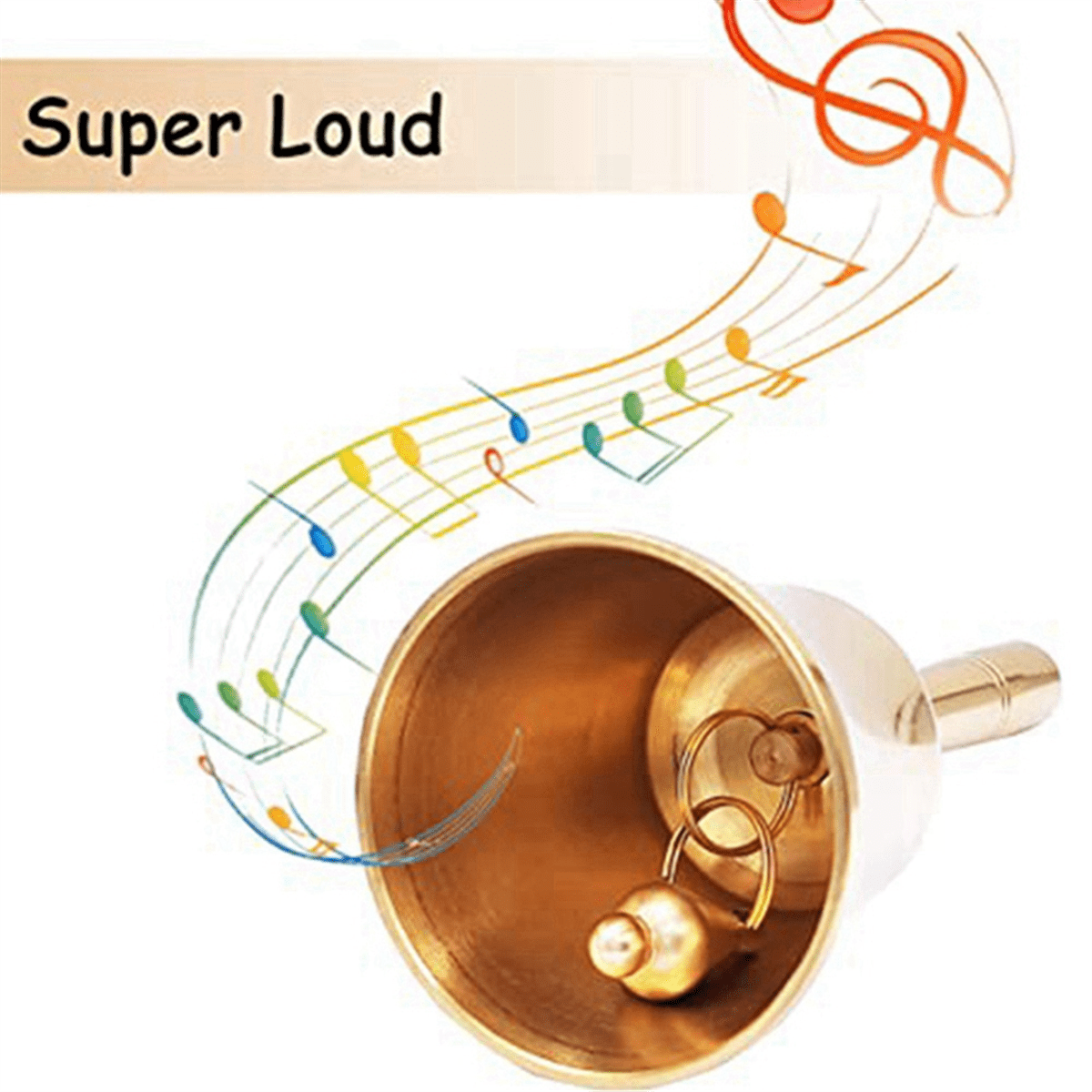 Super Loud Hand Barking Bell, Solid Brass Dinner Bell Gold - Walmart.com