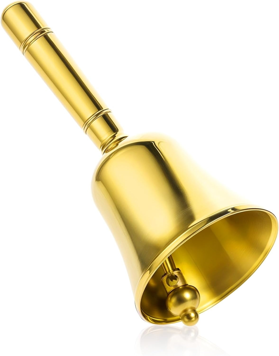 Super Loud Solid Brass Hand Call Bell, Small Gold Hand Service Teacher ...