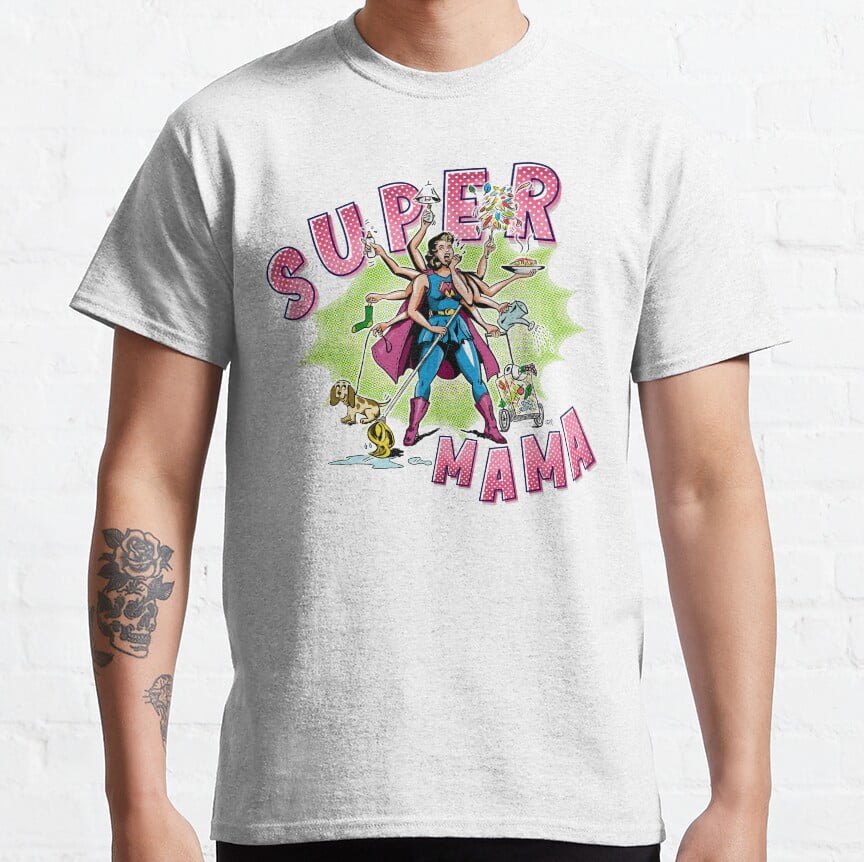 Super Mama, Retro vintage hand draw superhero Kali goddess for wife ...