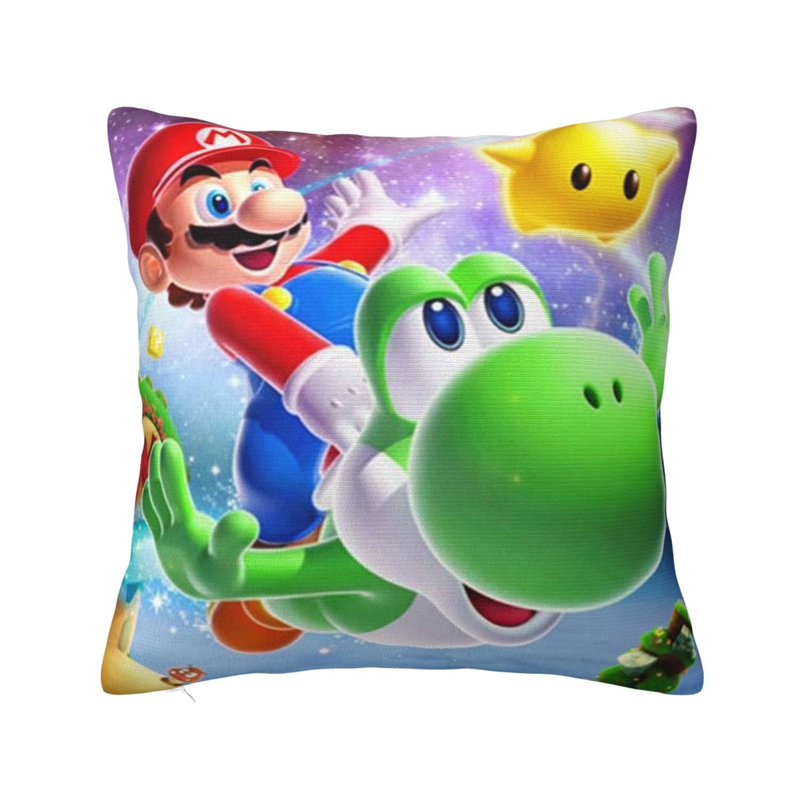 Super Mariio Yoshi Bros Poster Pillow Covers,Polyester Decorative ...