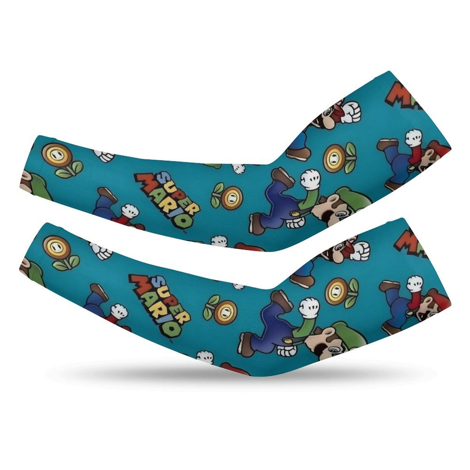 Super Mario 1 pair of arm sleeves anti uv cool sun protection cycling ...