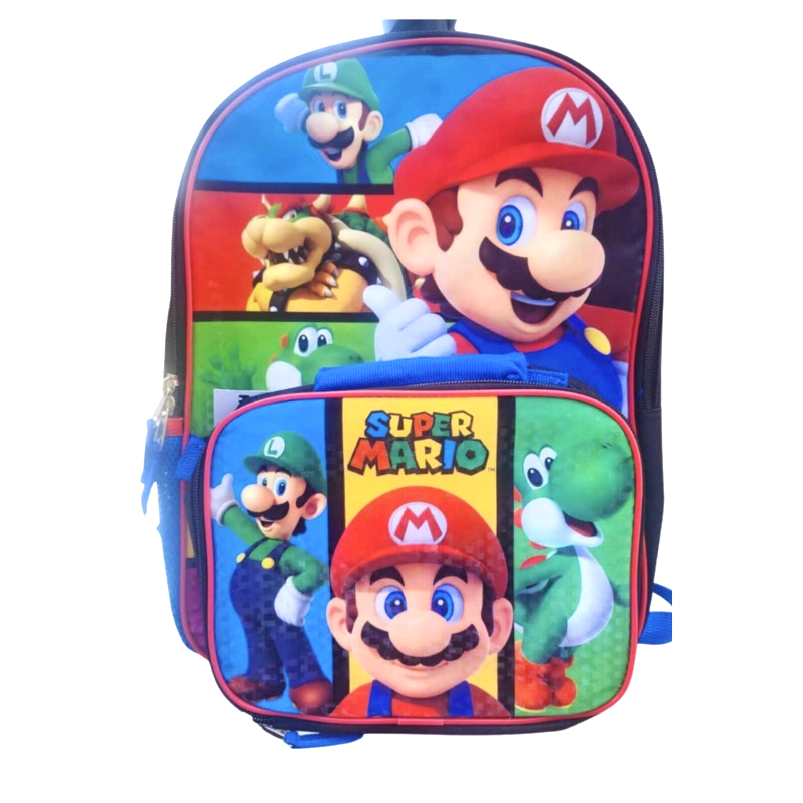 "Super Mario Kids 16"" School Backpack with Detachable Insulated Lunch ...