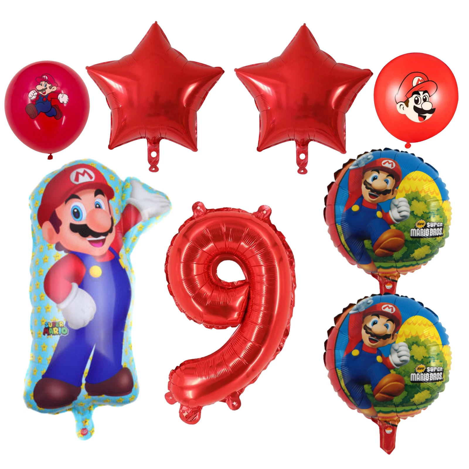 Super Mario 19Th Birthday Party Balloons Set Red Balloons - Walmart.com