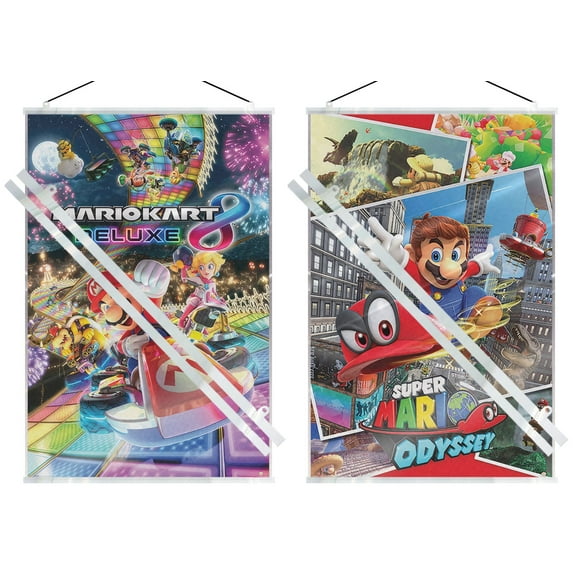 Super Mario - 2 Piece Gaming Poster Set (Mario Kart 8 & Odyssey) (Size ...