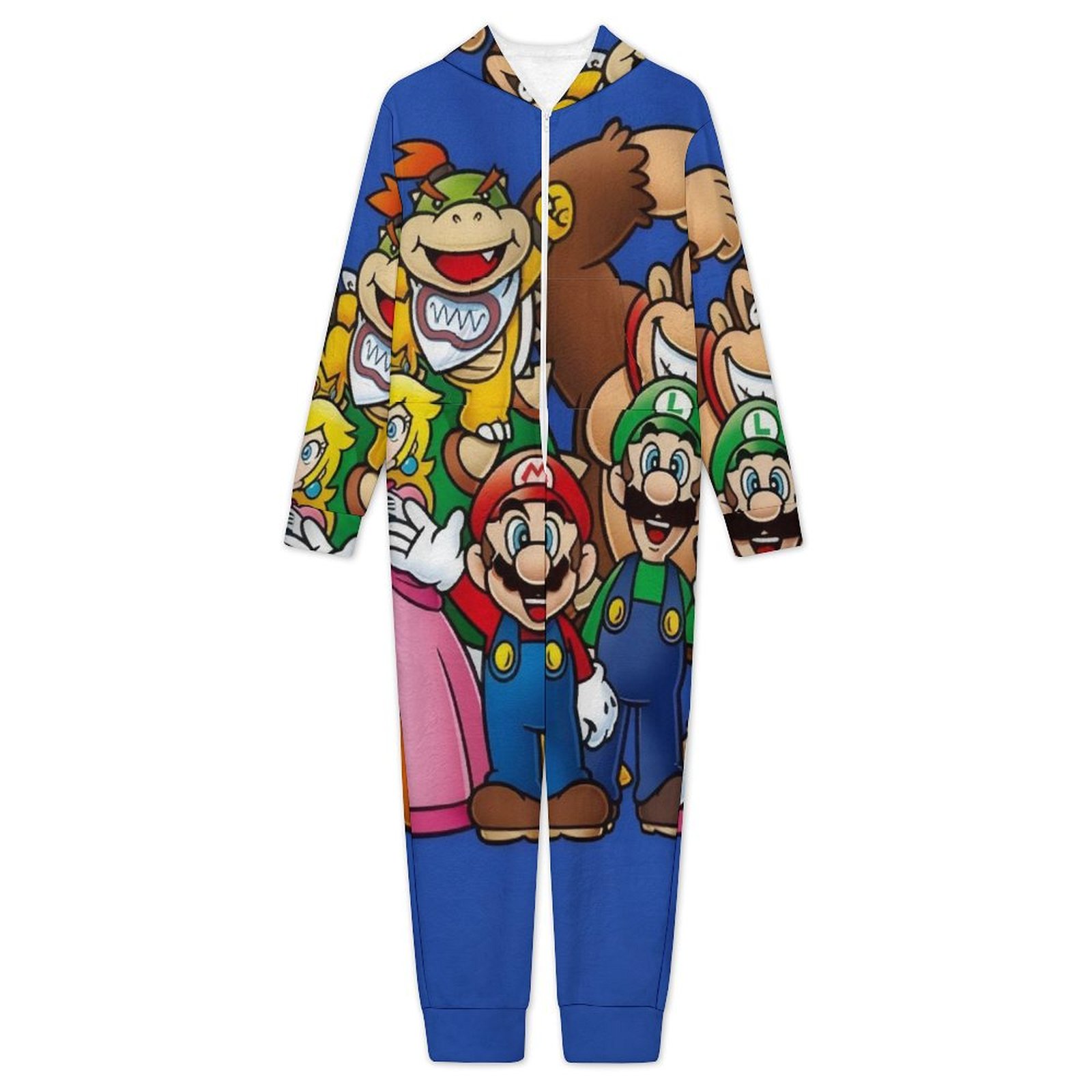 Super Mario (28) Kids Cartoon One-piece Pajamas Winter Warm Home ...