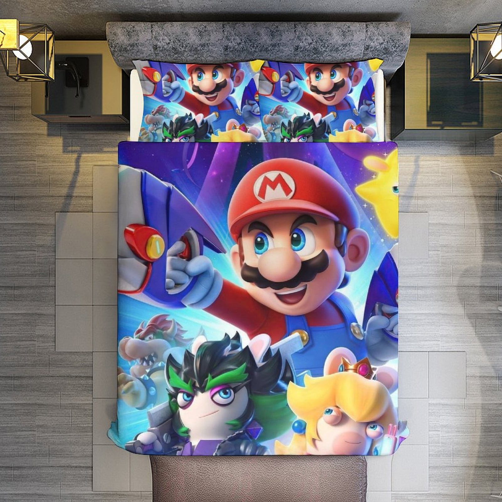 Super Mario 3-Piece Bedding Sets, Comforter Set (1 Quilt Cover + 2 ...