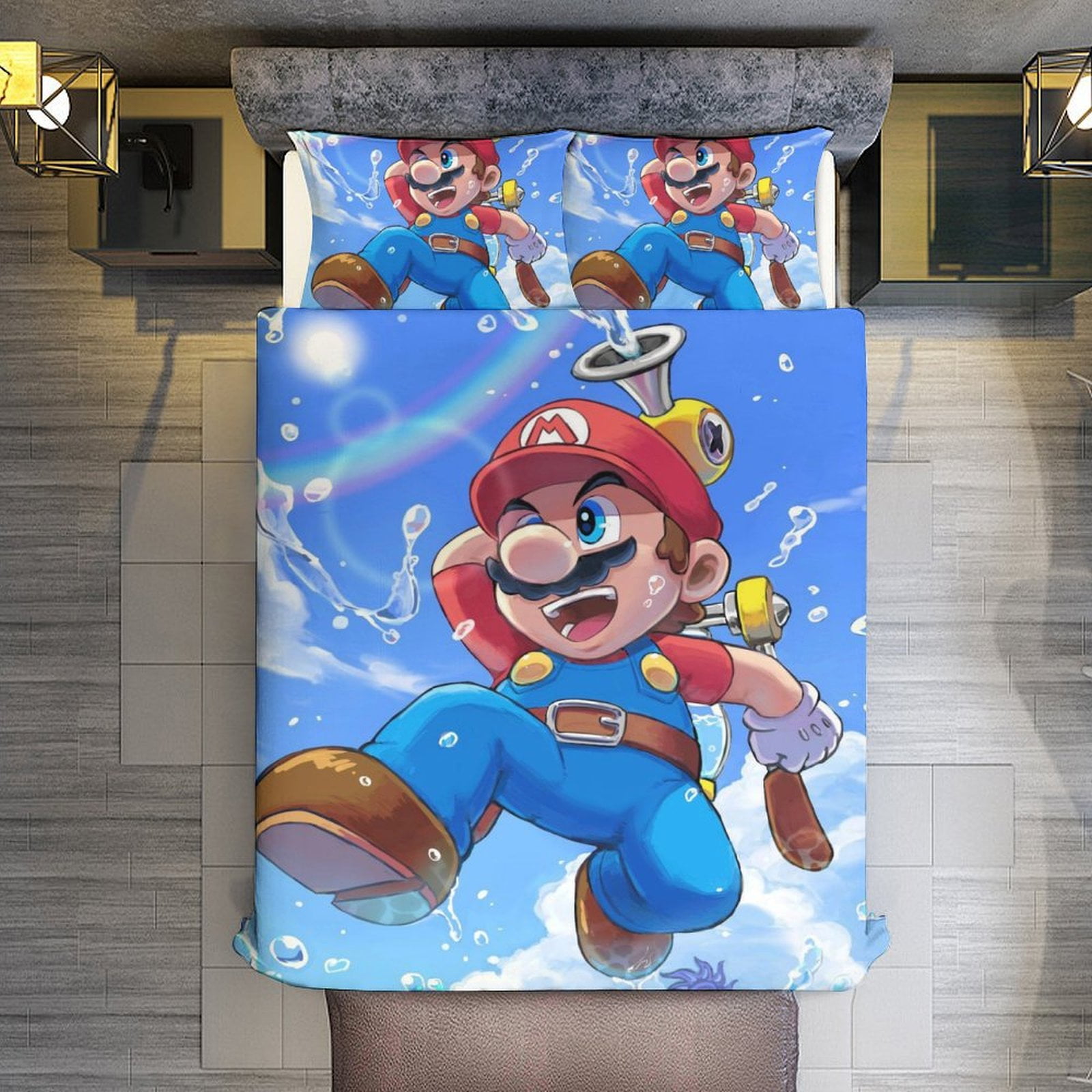 Super Mario 3-Piece Bedding Sets, Comforter Set (1 Quilt Cover + 2 ...