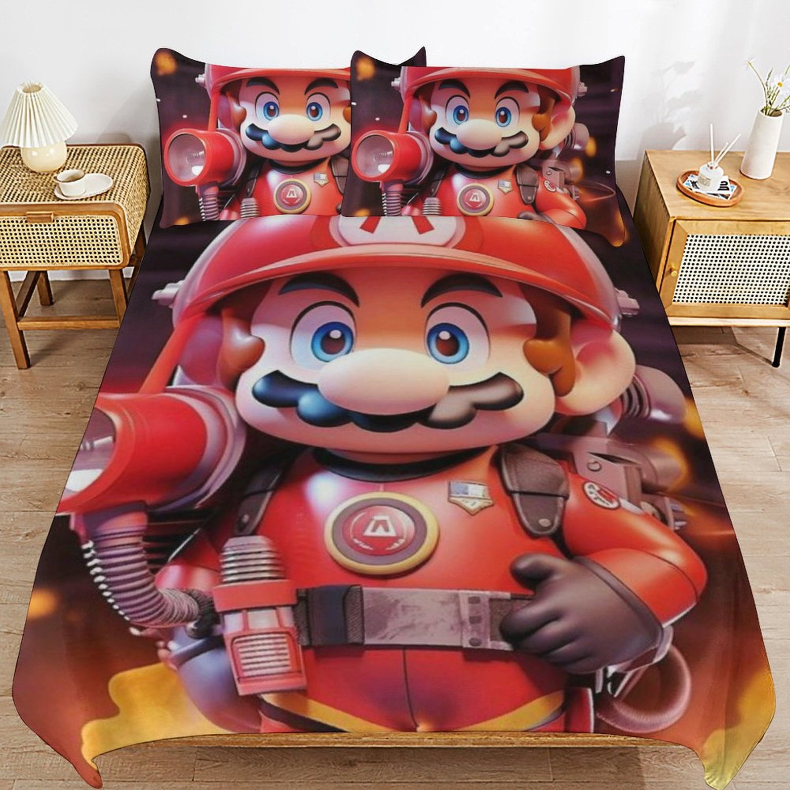 Super Mario 3-Piece Comforter Set for Bedroom, Super Mario Bedding Set ...