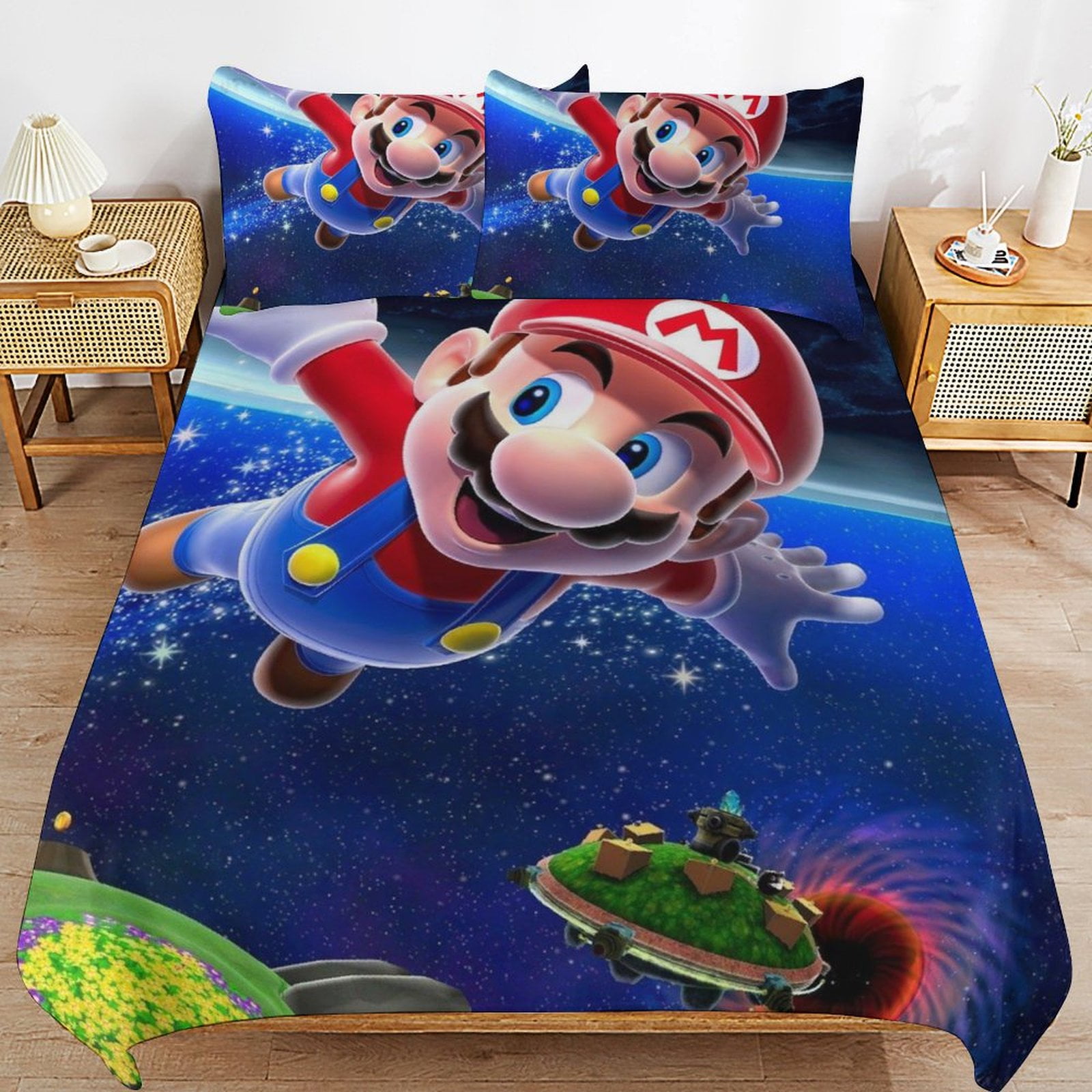 Super Mario 3-Piece Comforter Set for Bedroom, Super Mario Bedding Set ...