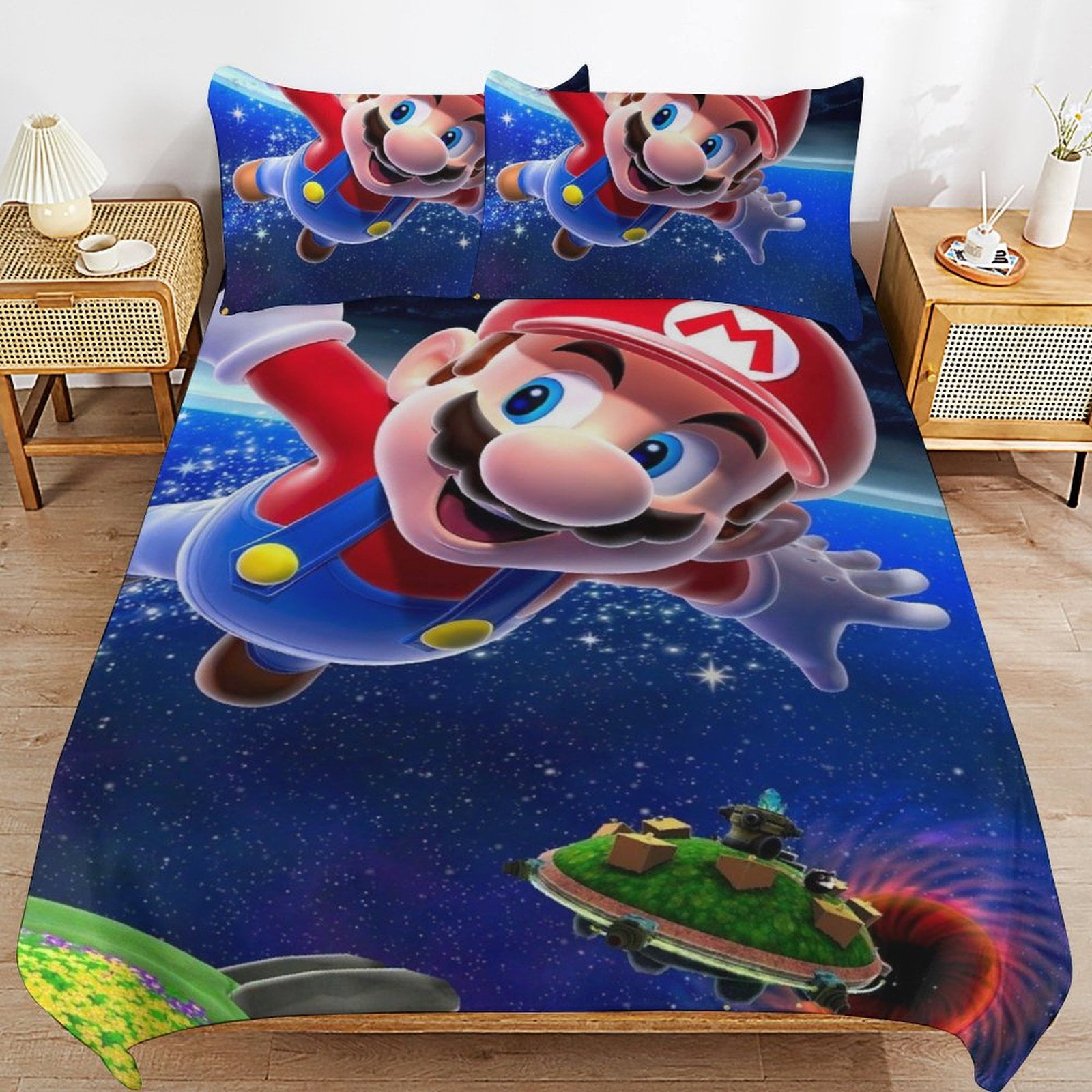 Super Mario 3-Piece Comforter Set for Bedroom, Super Mario Bedding Set ...