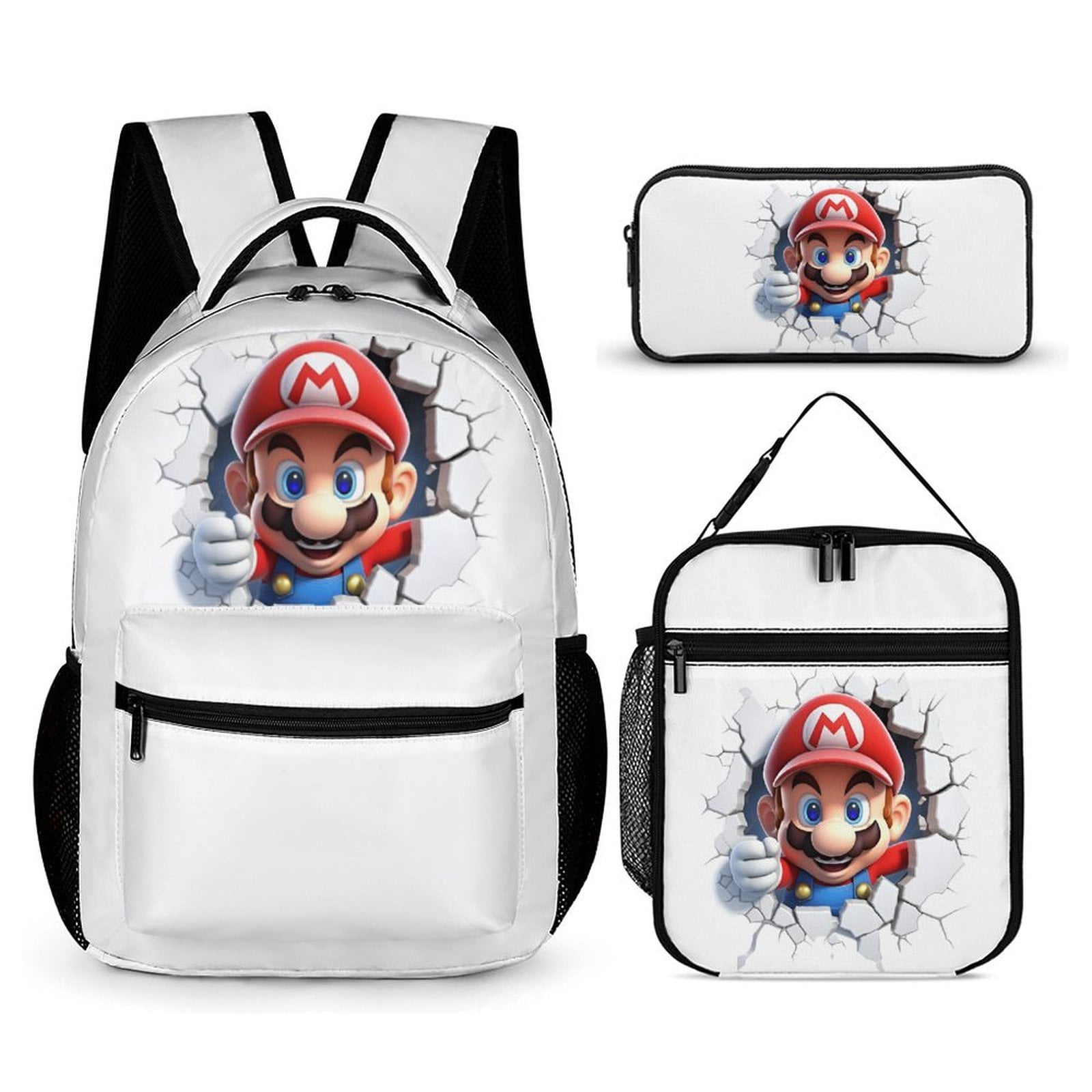 Super Mario 3-Piece Lightweight Backpack Set Backpack With Lunch Bag ...