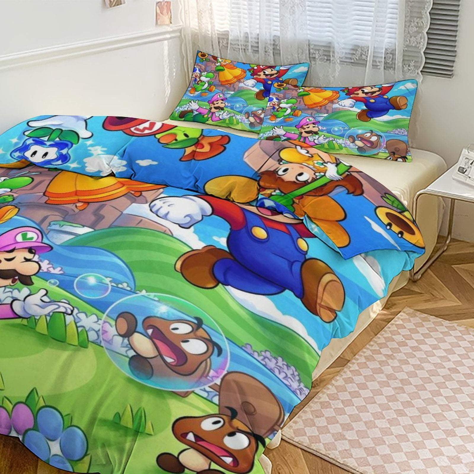 Super Mario 3 Pieces Bed Set Cute Bedding Sets All Seasons, 1 Comforter ...