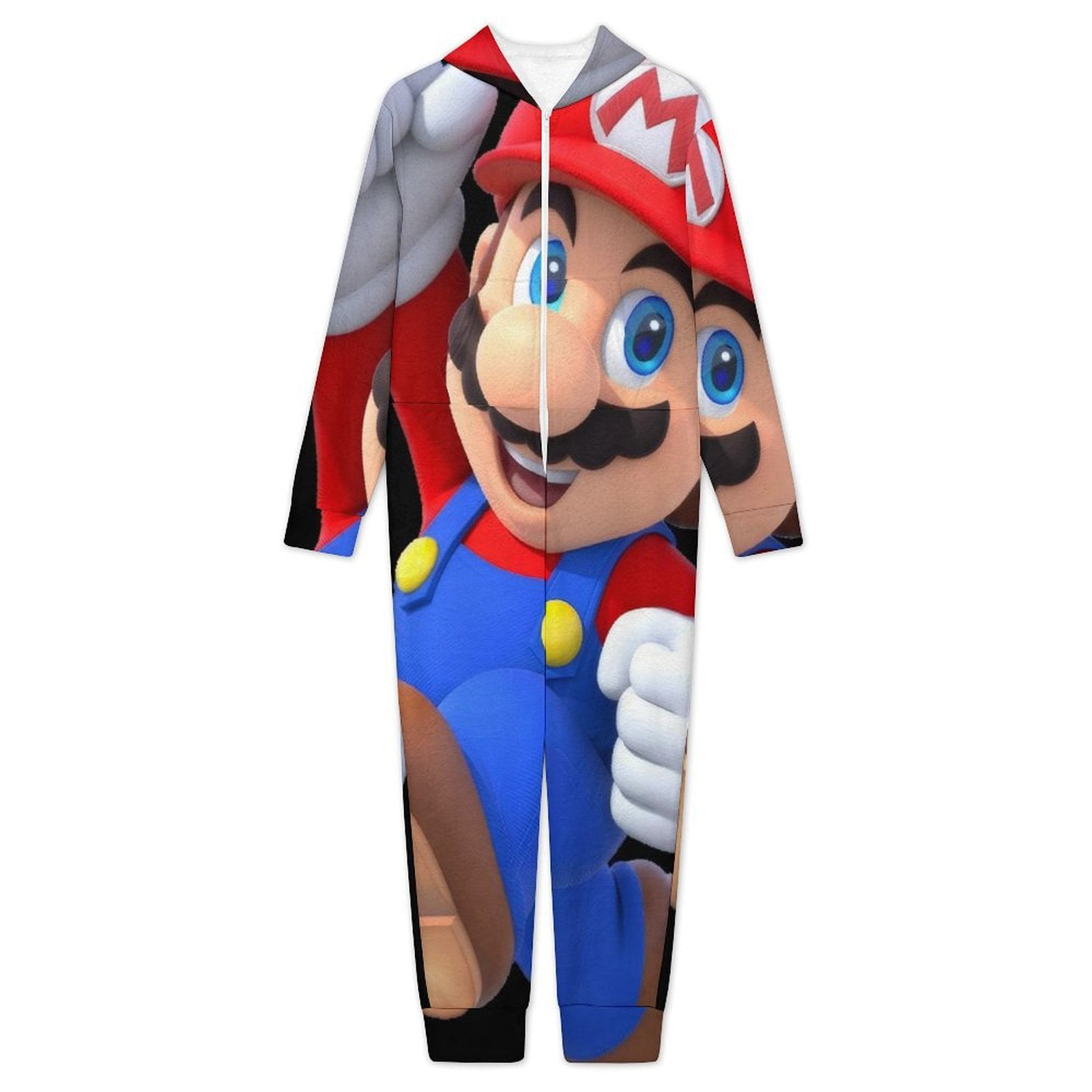 Super Mario (36) Kids Cartoon One-piece Pajamas Winter Warm Home ...