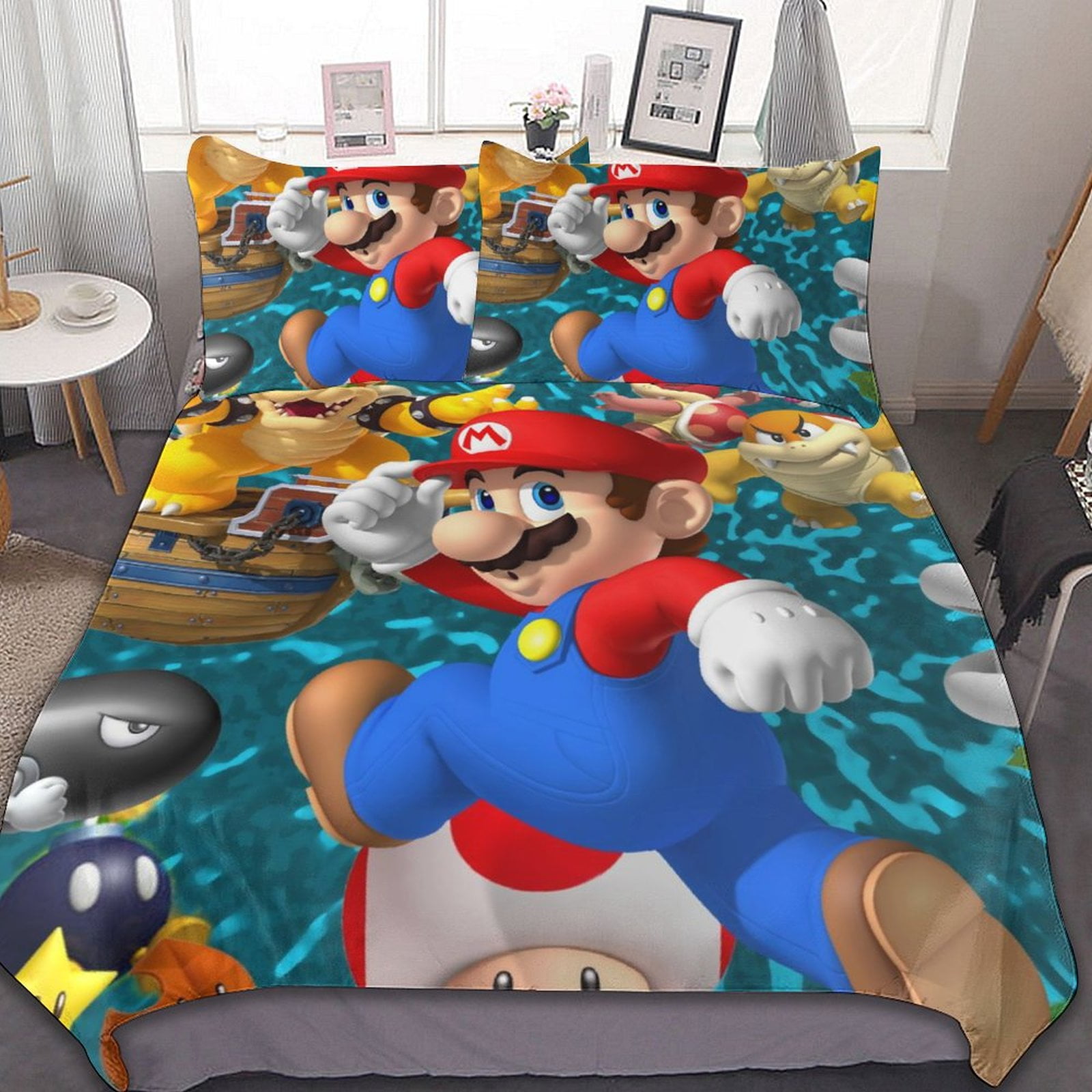 Super Mario 3D Land 3 Piece Bedding Sets Decor Comforter Sets With One ...