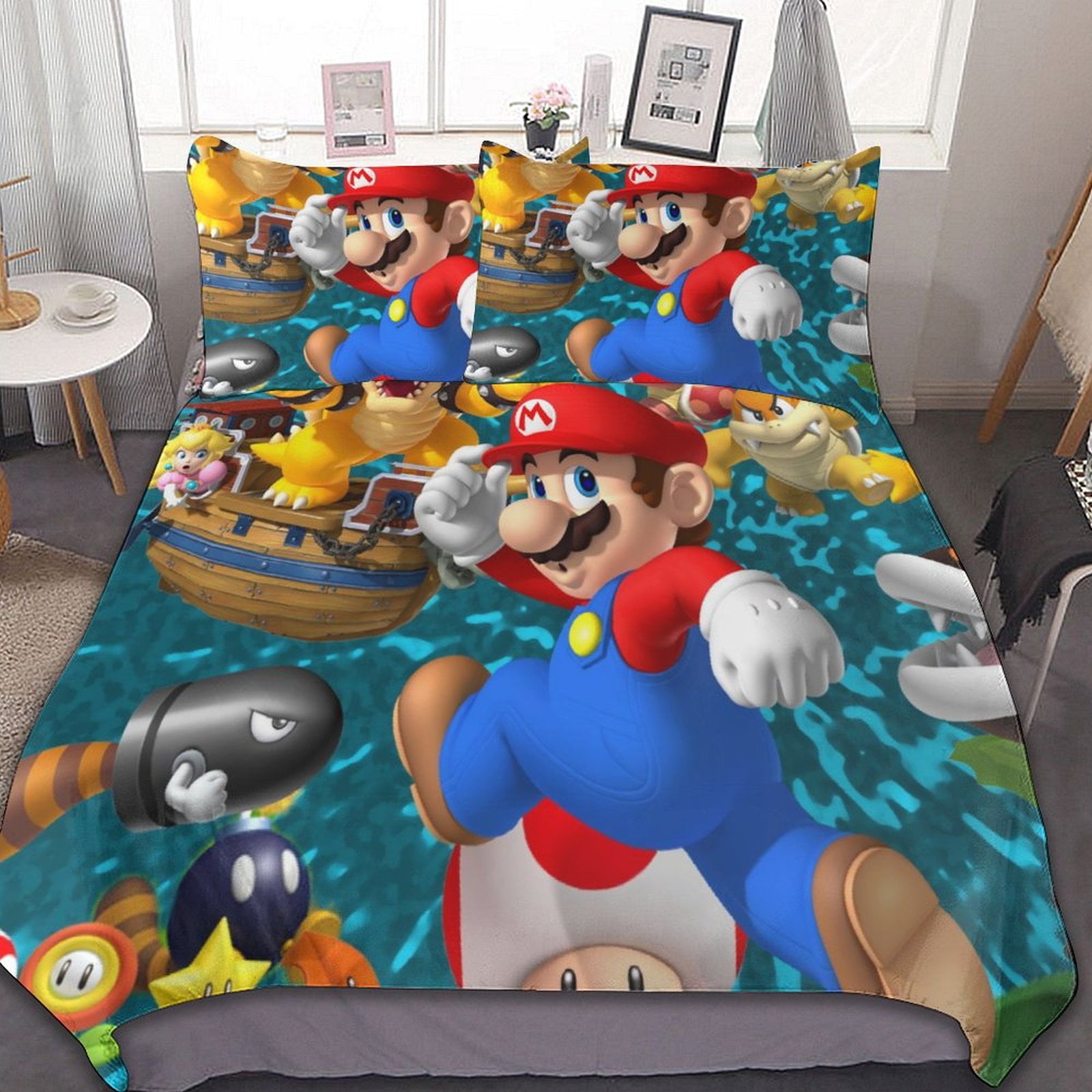 Super Mario 3D Land 3 Piece Bedding Sets Decor Comforter Sets With One ...
