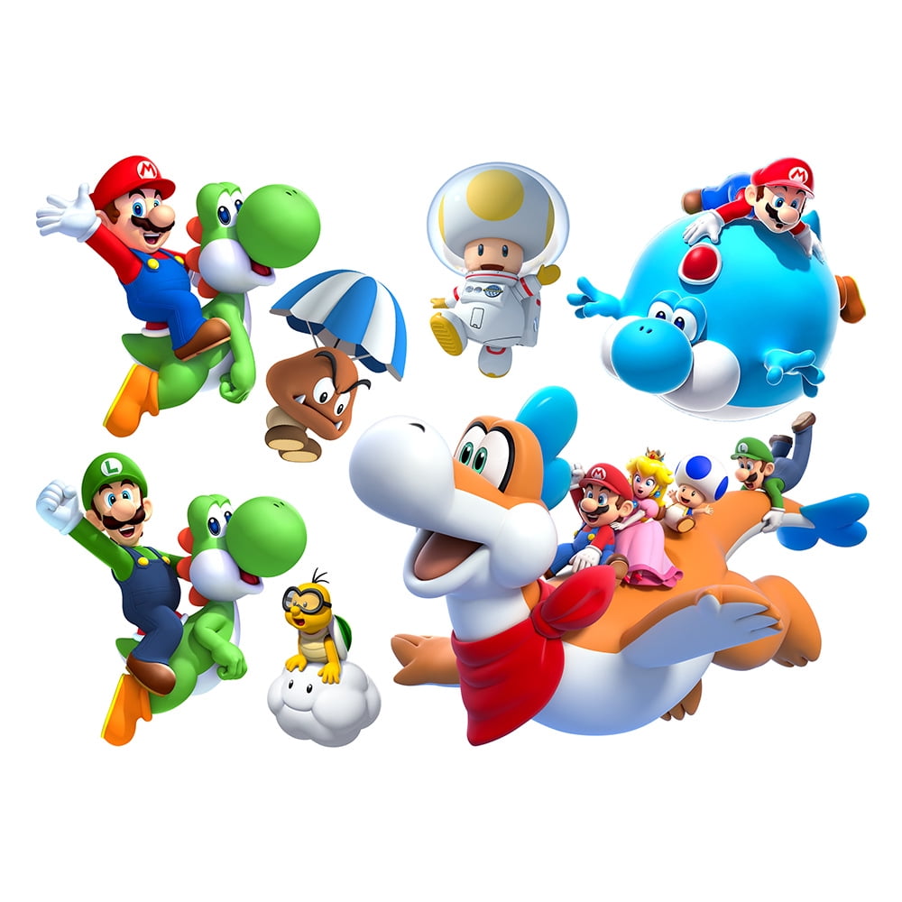 Super Mario 3D Wall Sticker Kids Wall Sticker Cartoon Paper Cartoon ...