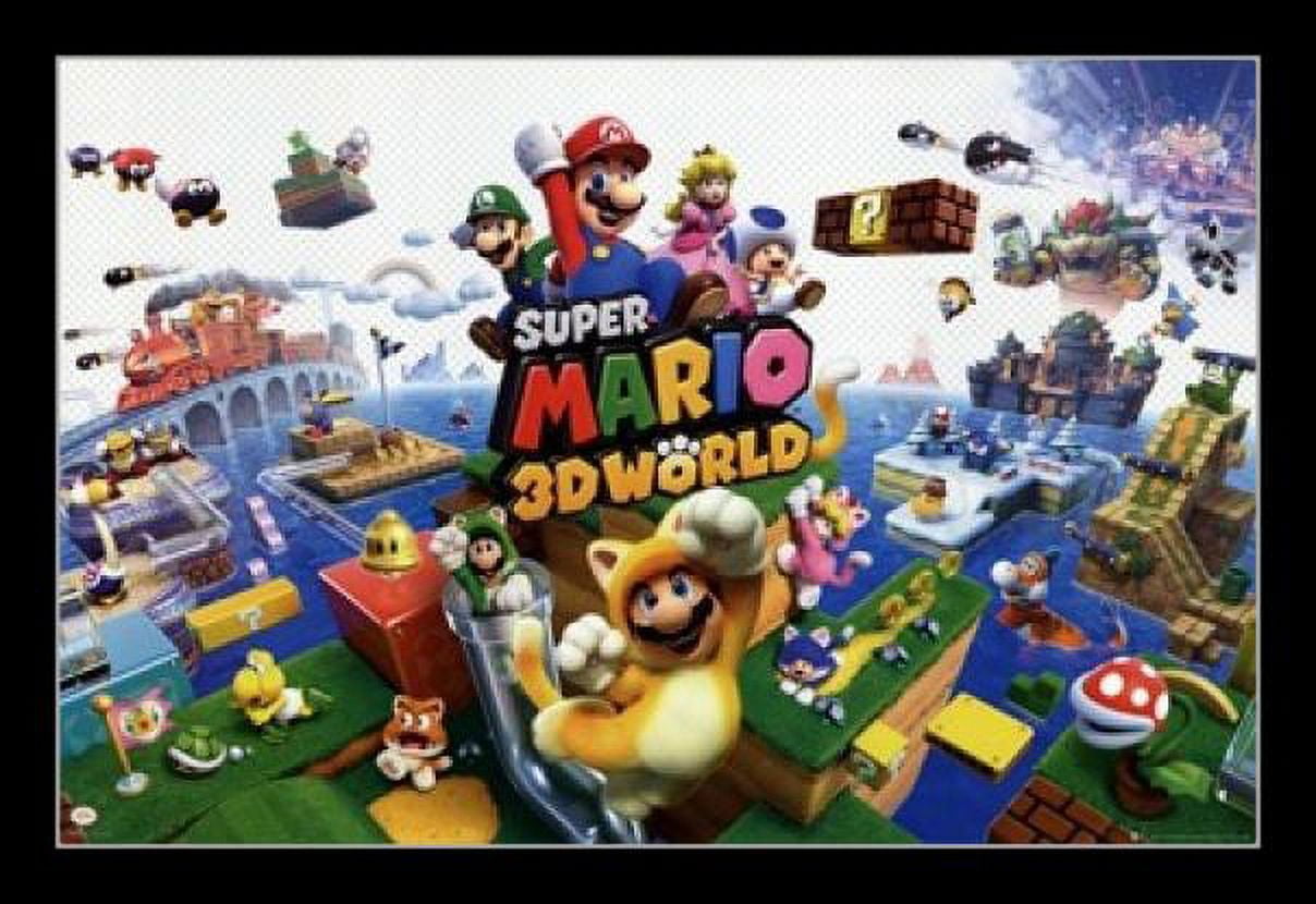 Super Mario 3D World Laminated & Framed Poster Print (34 x 22 ...