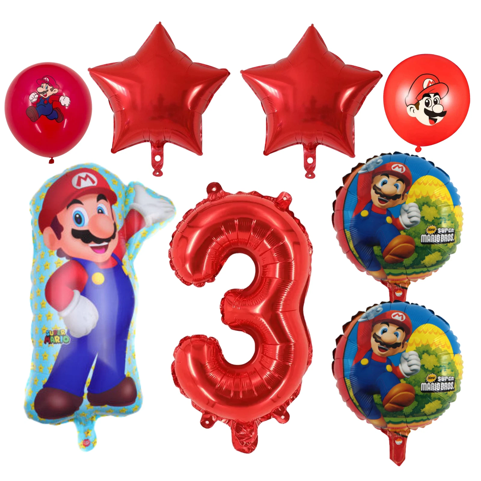 Super Mario 3Rd Birthday Party Balloons Set Red Balloons - Walmart.com