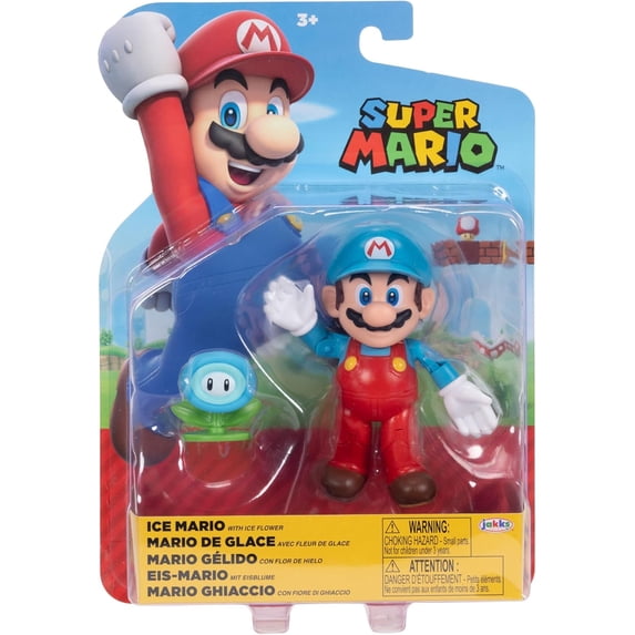 Super Mario 4" Action Figures Ice Mario with Ice Flower - Walmart.com