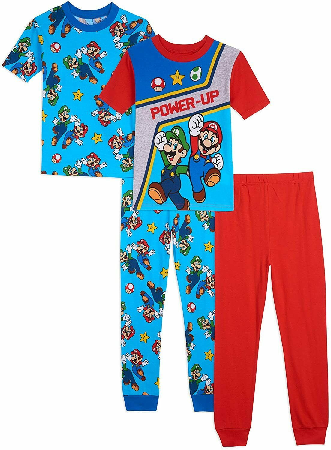 Super Mario 4 PC Short Sleeve Tight Fit Cotton Pajama Set Boy Size 6 ...