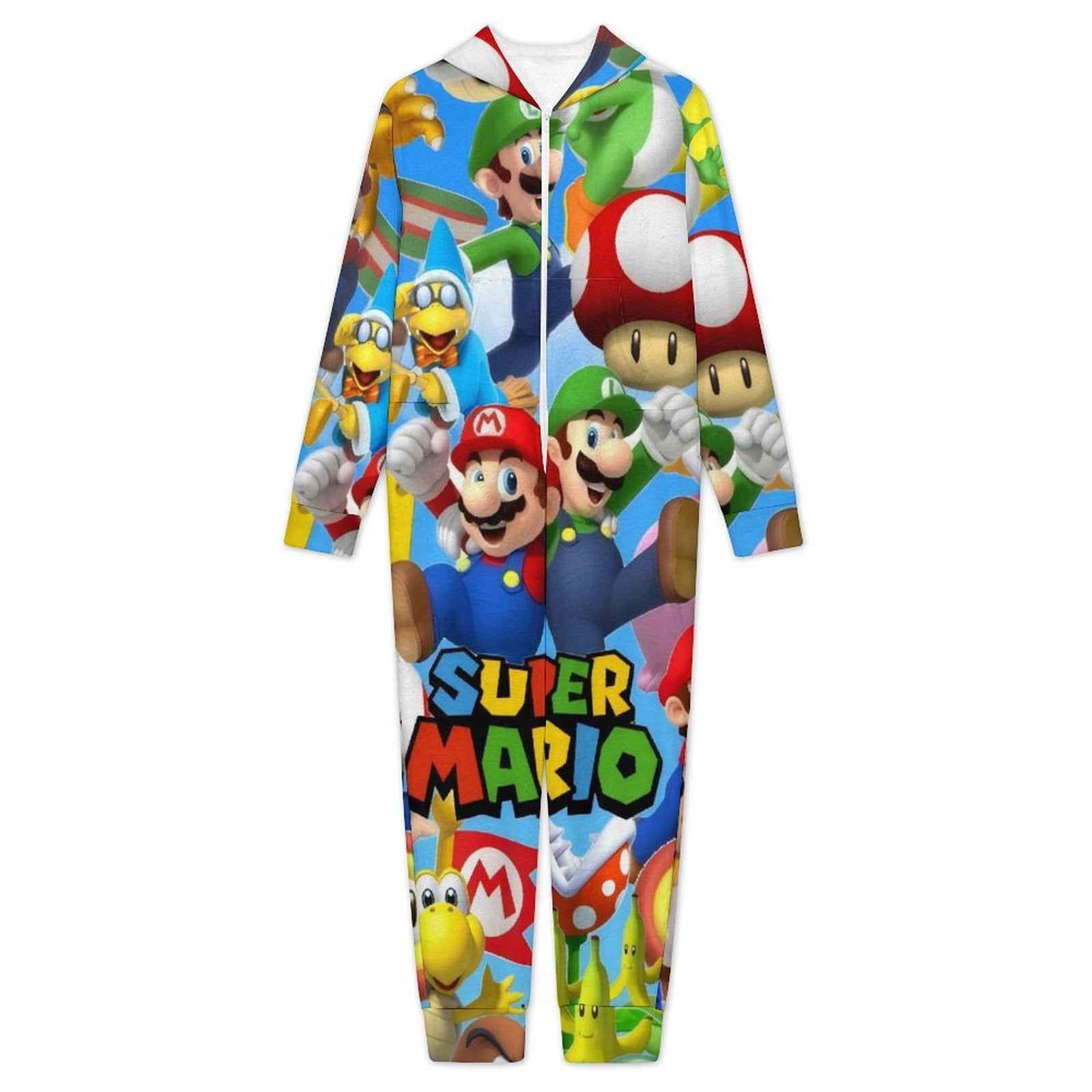Super Mario (46) Kids Cartoon One-piece Pajamas Winter Warm Home ...
