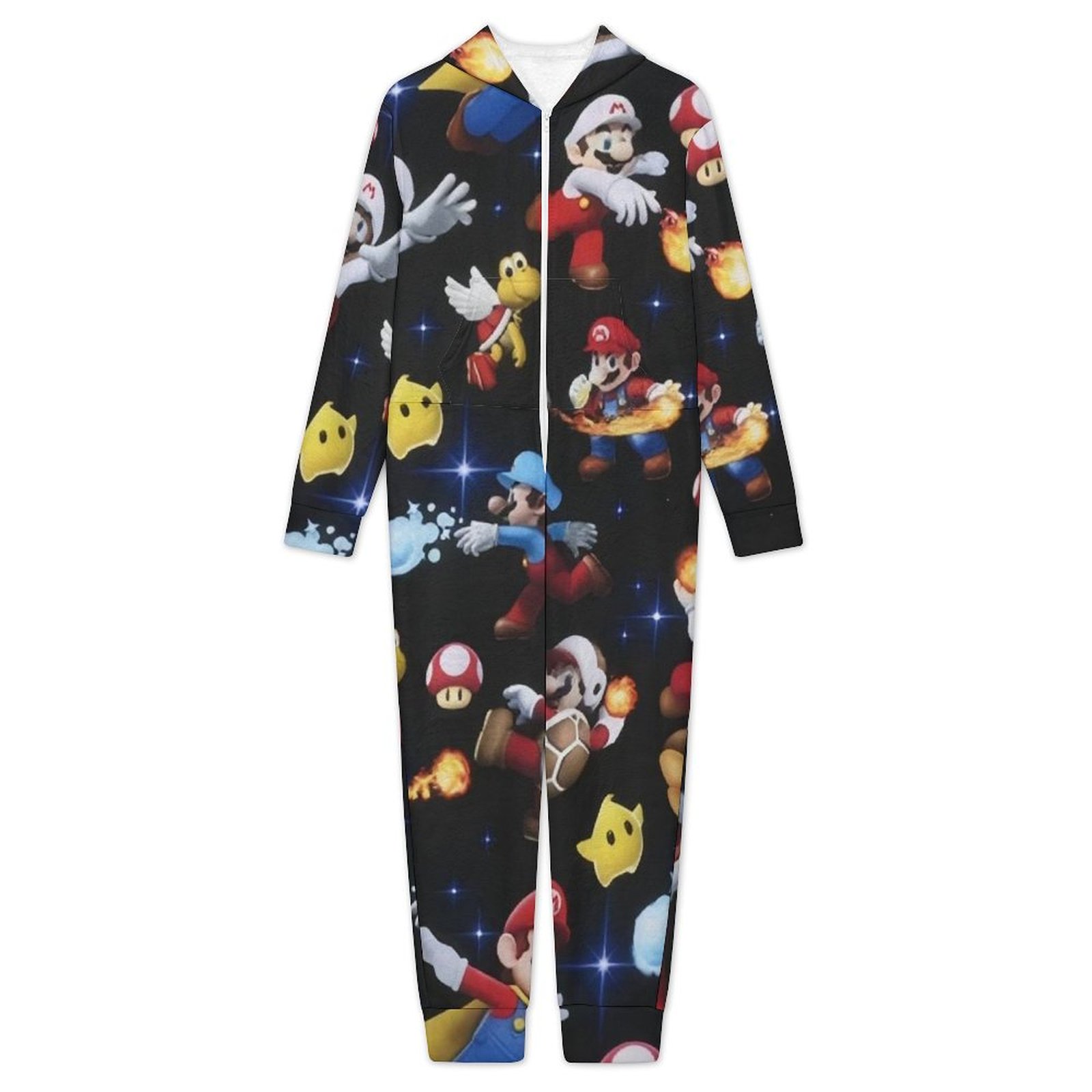 Super Mario (50) Kids Cartoon One-piece Pajamas Winter Warm Home ...
