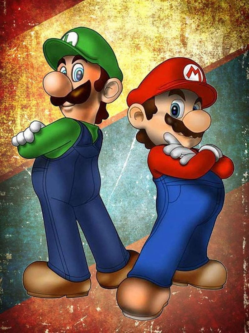 Super Mario 5D Diamond Painting Kits for Adults Luigi Diamond Art Paint ...