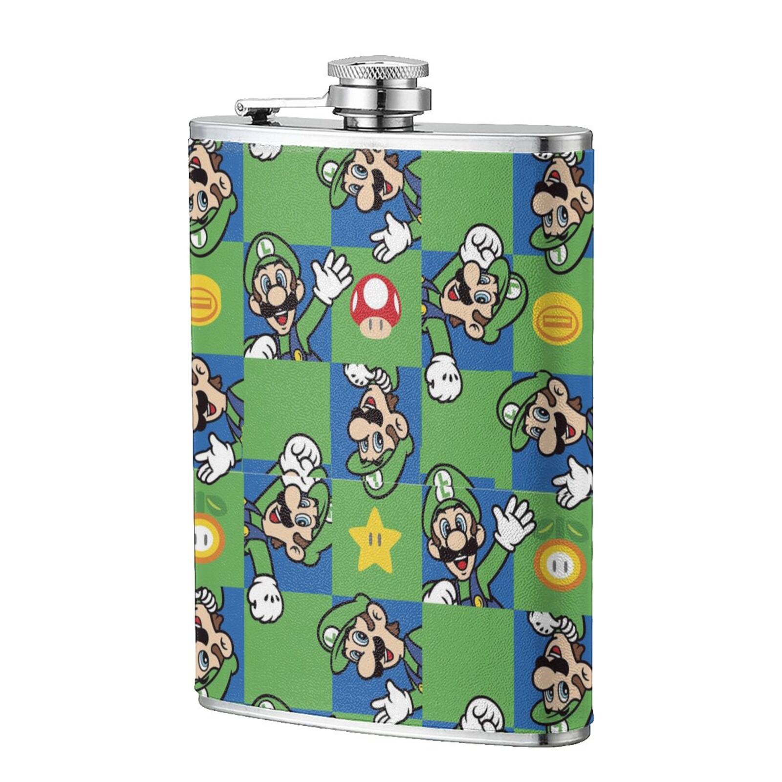 Super Mario 8 oz Stainless Steel Flask for Men Women, Anime Cartoon ...