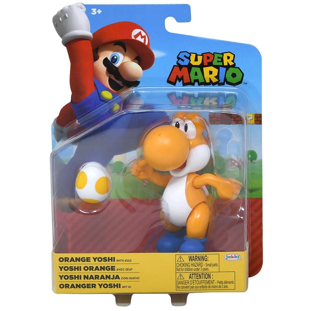 Super Mario Bros Collectible Orange Yoshi Action Figure - Walmart.com