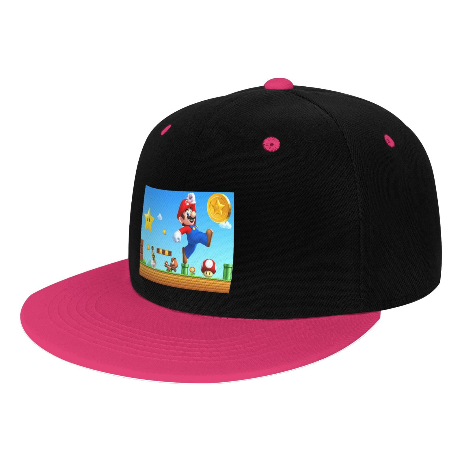 Super Mario Adult Flat Brim Color Hip Hop Hat Dad Hat Baseball Cap For ...