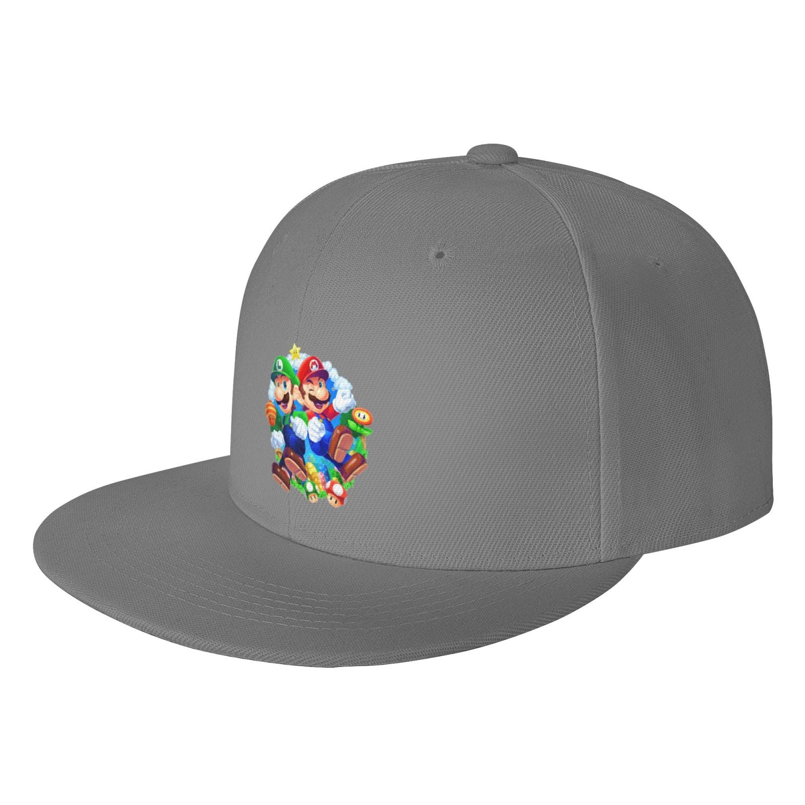 Super Mario Adult Hip Hop Hat Unisex Flat Bill Sports Adjustable ...