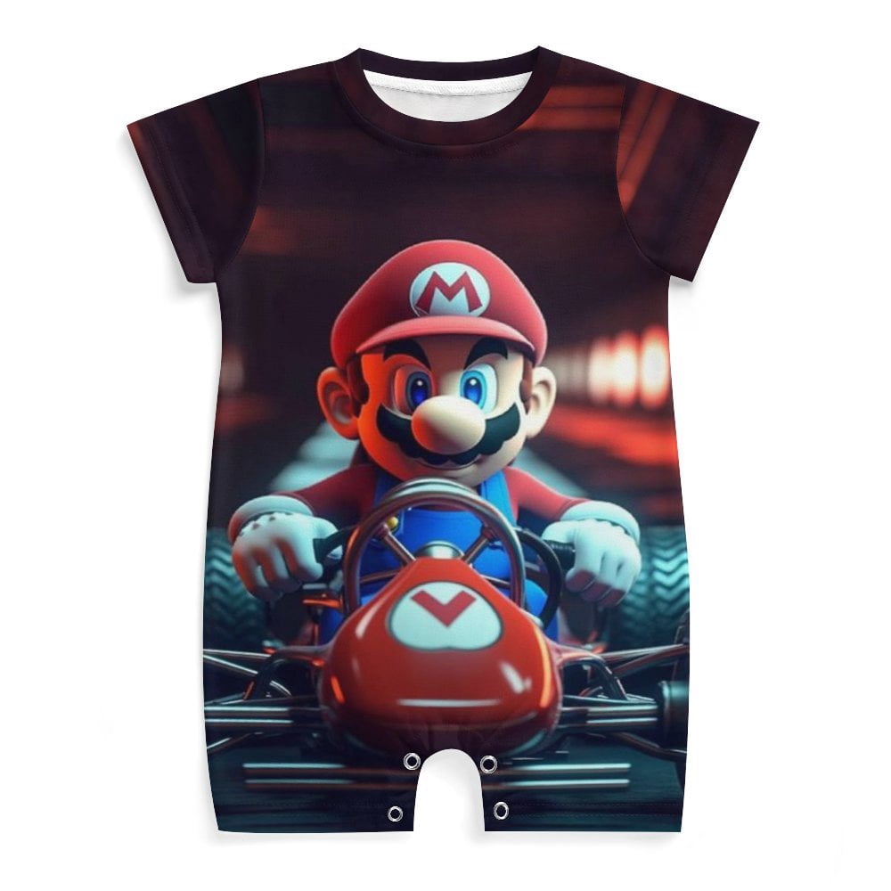 Super Mario Adventure Game Baby One-Piece Rompers Short Sleeve ...