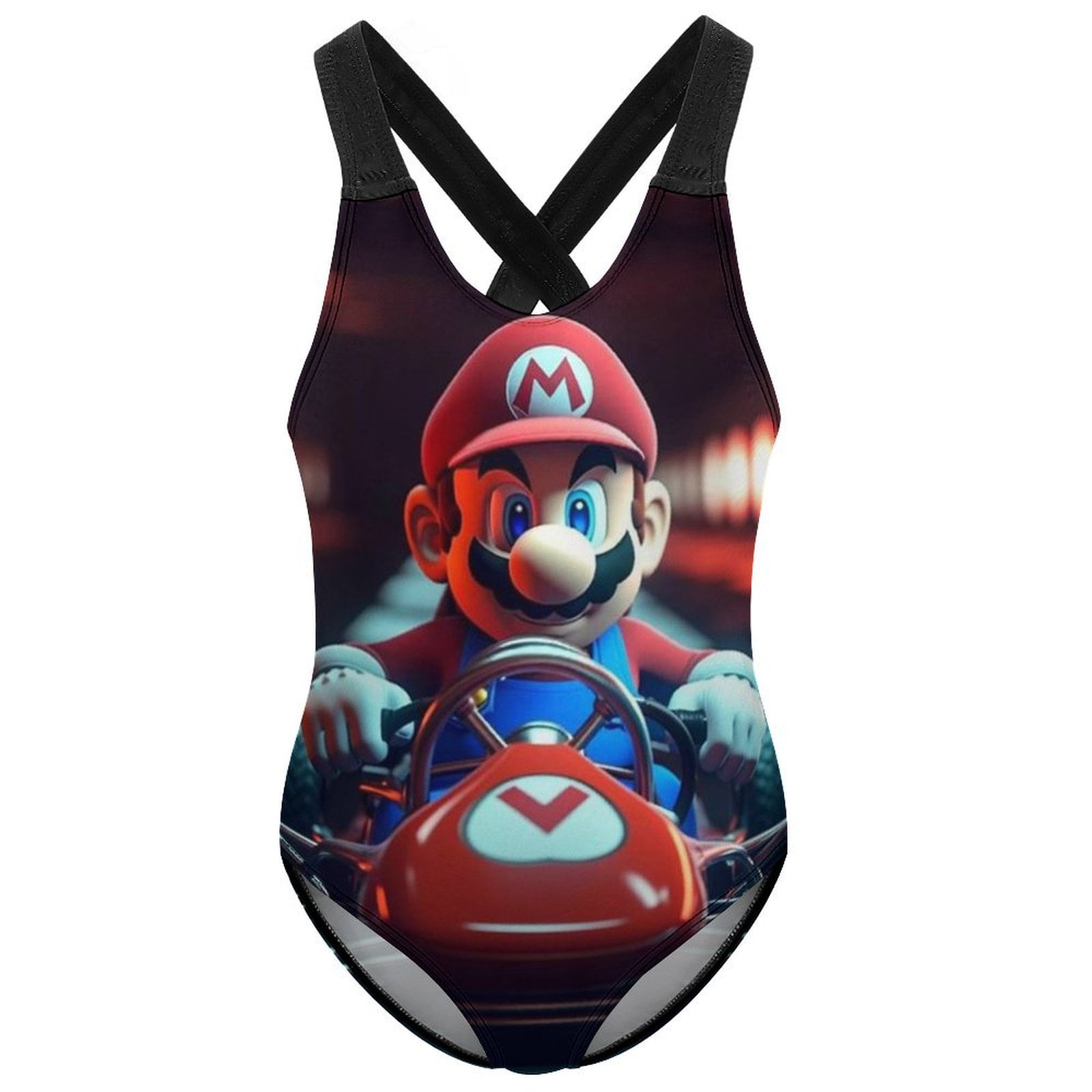 Super Mario Adventure Game Girl's One-piece Swimsuit Summer Children's ...