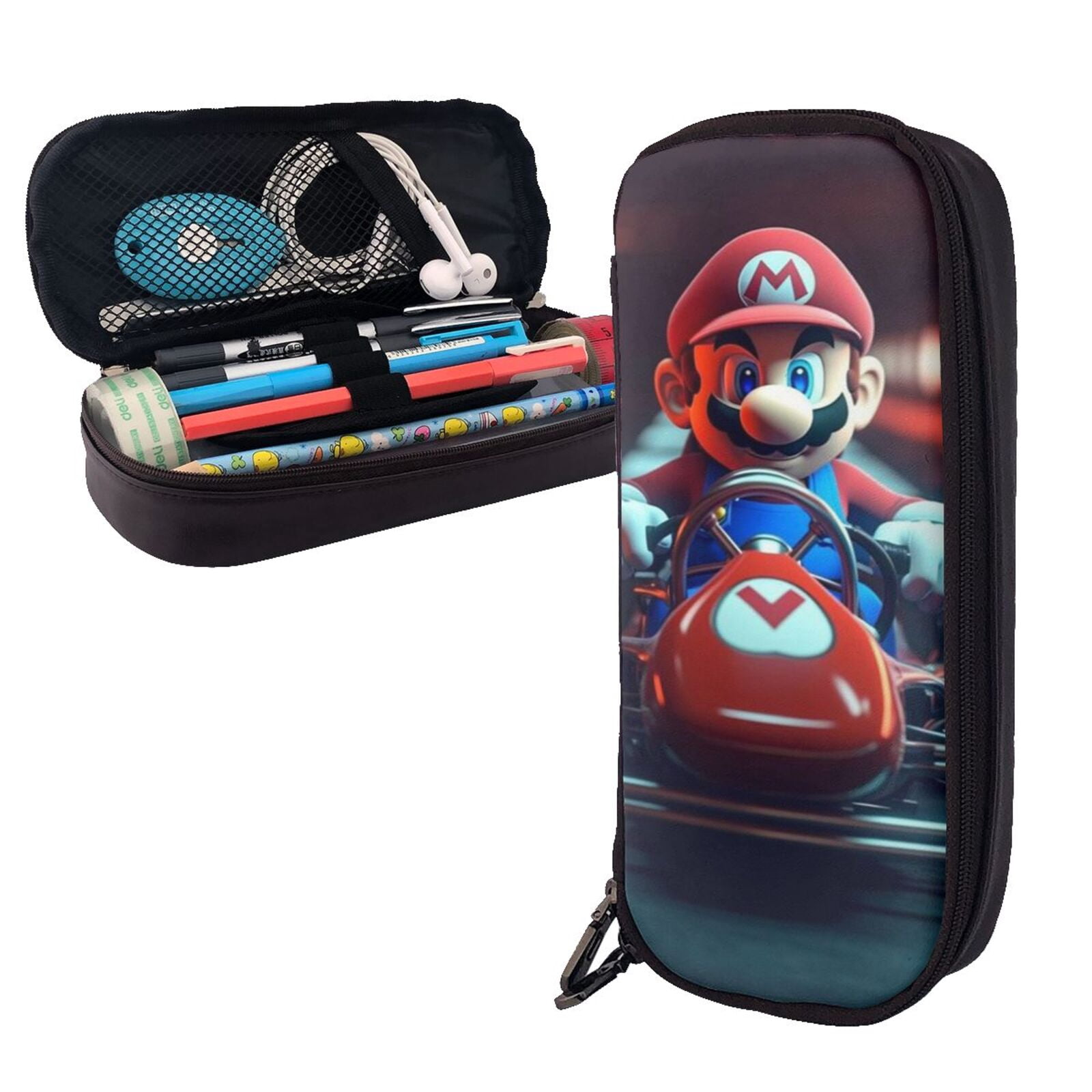 Super Mario Adventure Game Pencil Case Brown Leather Pen Bag Stationery ...