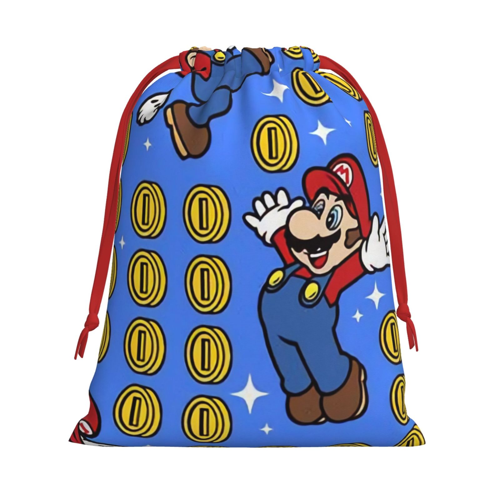 Super Mario And Coins Drawstring Bag For Kids Adults Gifts Drawstring ...