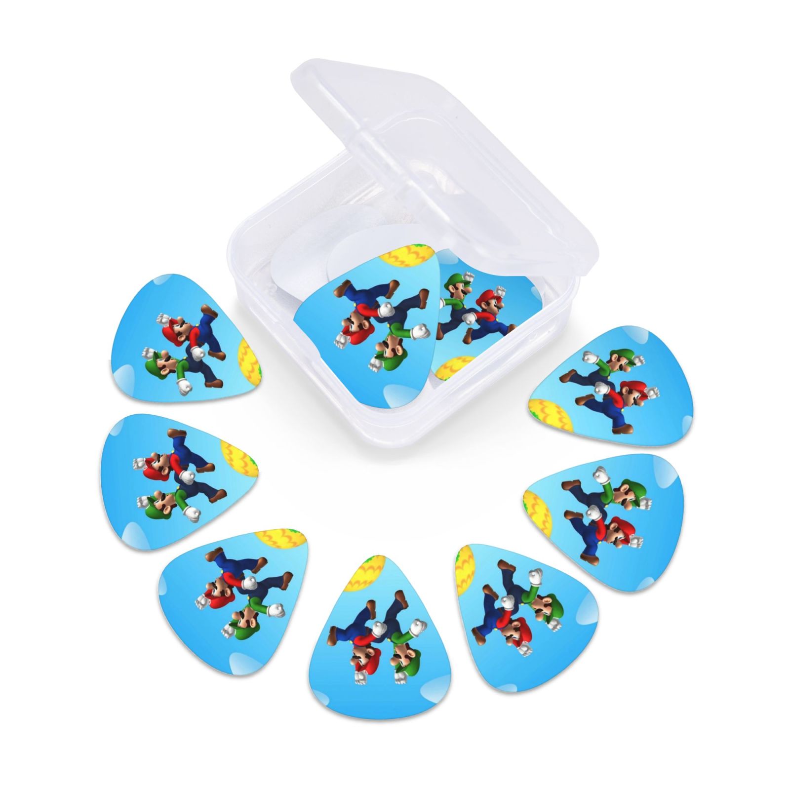 Super Mario And Luigi 12 Piece Guitar Picks Set With Holder For ...
