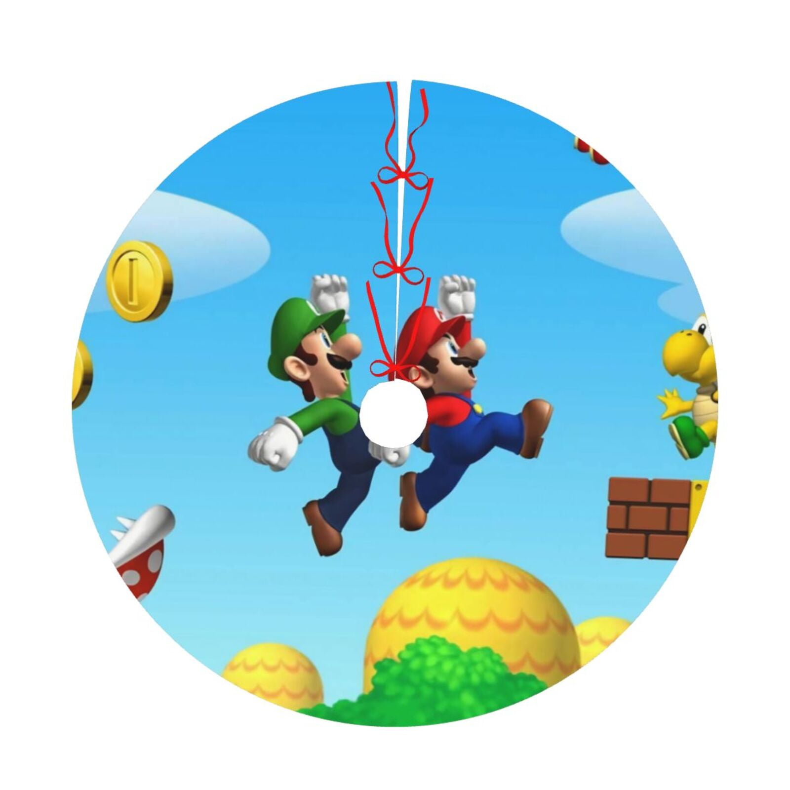 Super-Mario And Luigi Christmas Tree Skirt 36 Inch,Soft and Funny Merry ...