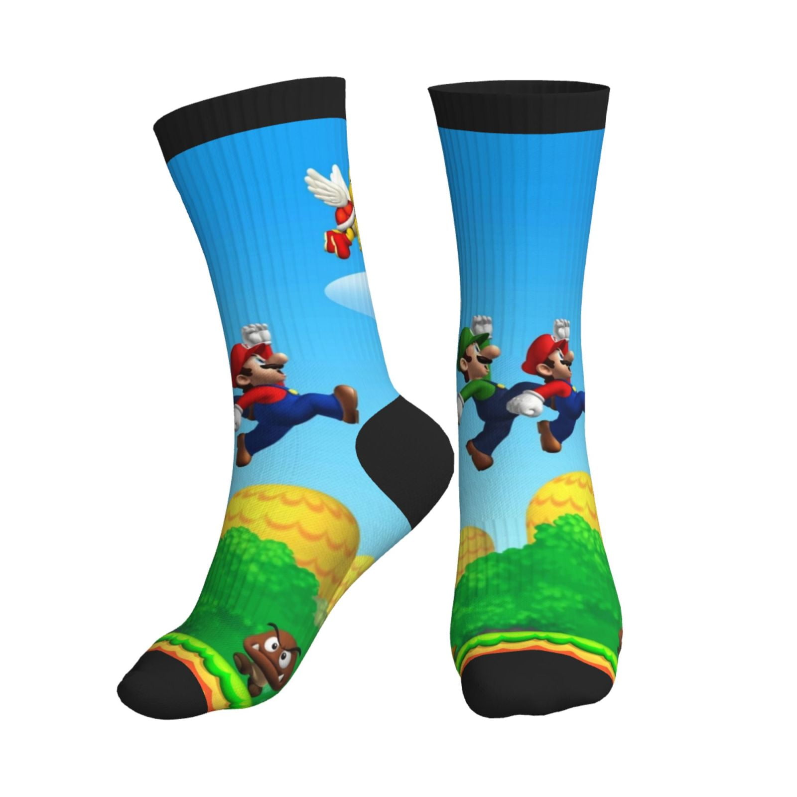 Super Mario And Luigi Crew Socks, Funky Silky Comfort Socks For Men ...