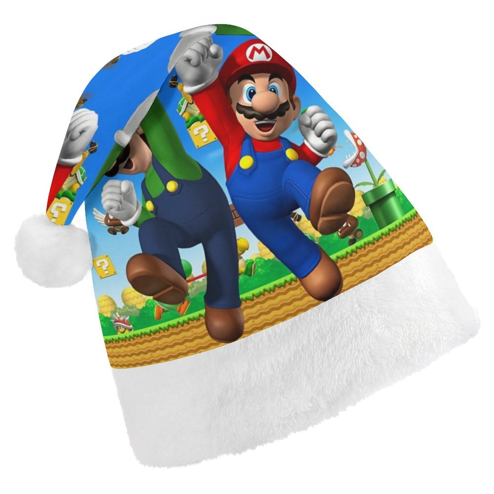 Super-Mario And Luigi Santa Hat for Adults,Christmas Hat,Xmas Hat ...